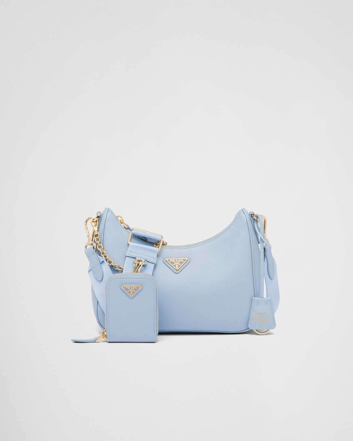 Pale Blue Prada Re-edition 2005 Saffiano Leather Bag | PRADA