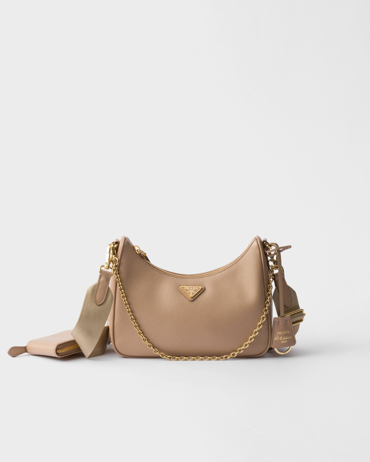 Cameo Beige Prada Re-edition 2005 Saffiano Leather Bag | PRADA