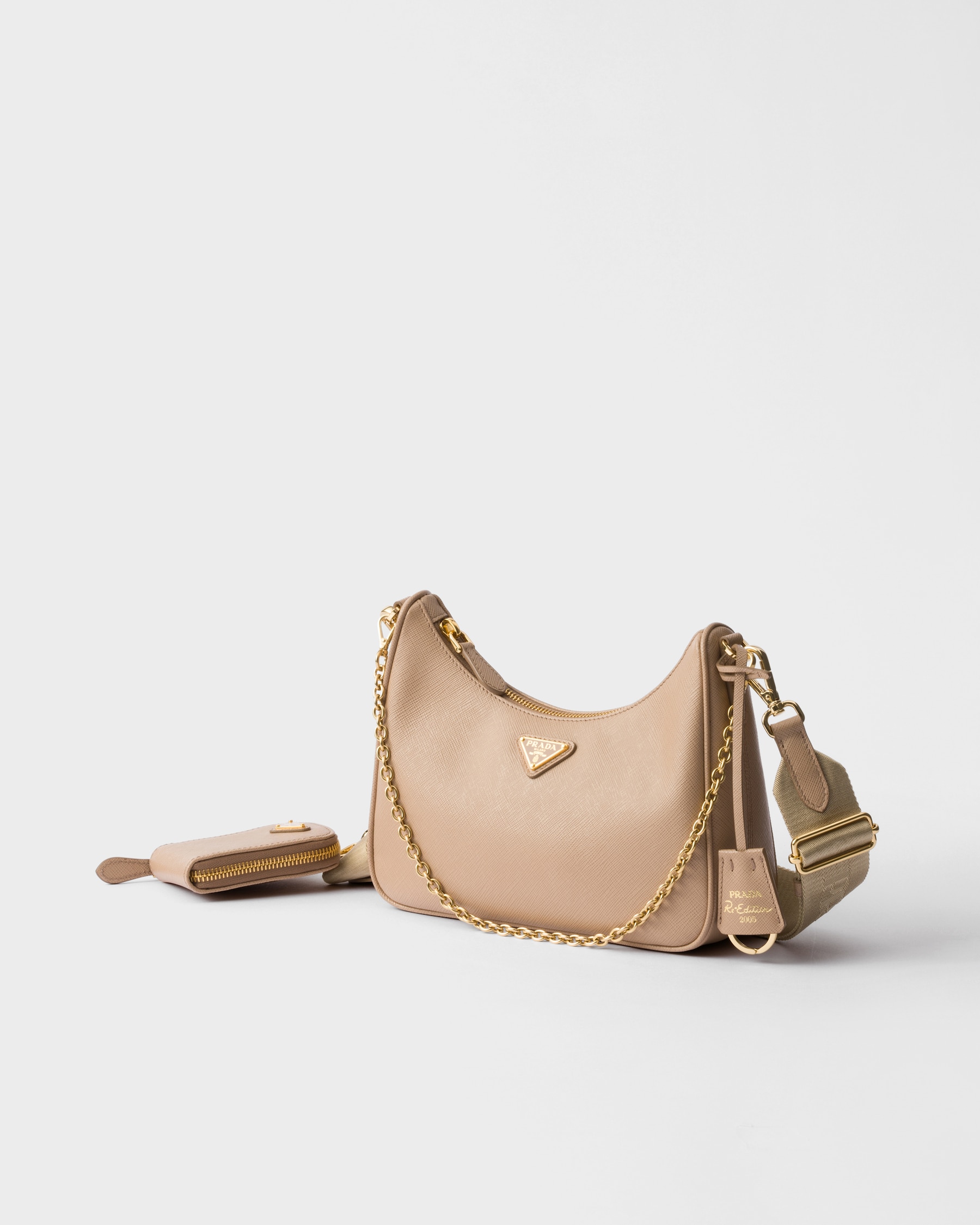 Cameo Beige Prada Re-edition 2005 Saffiano Leather Bag | PRADA