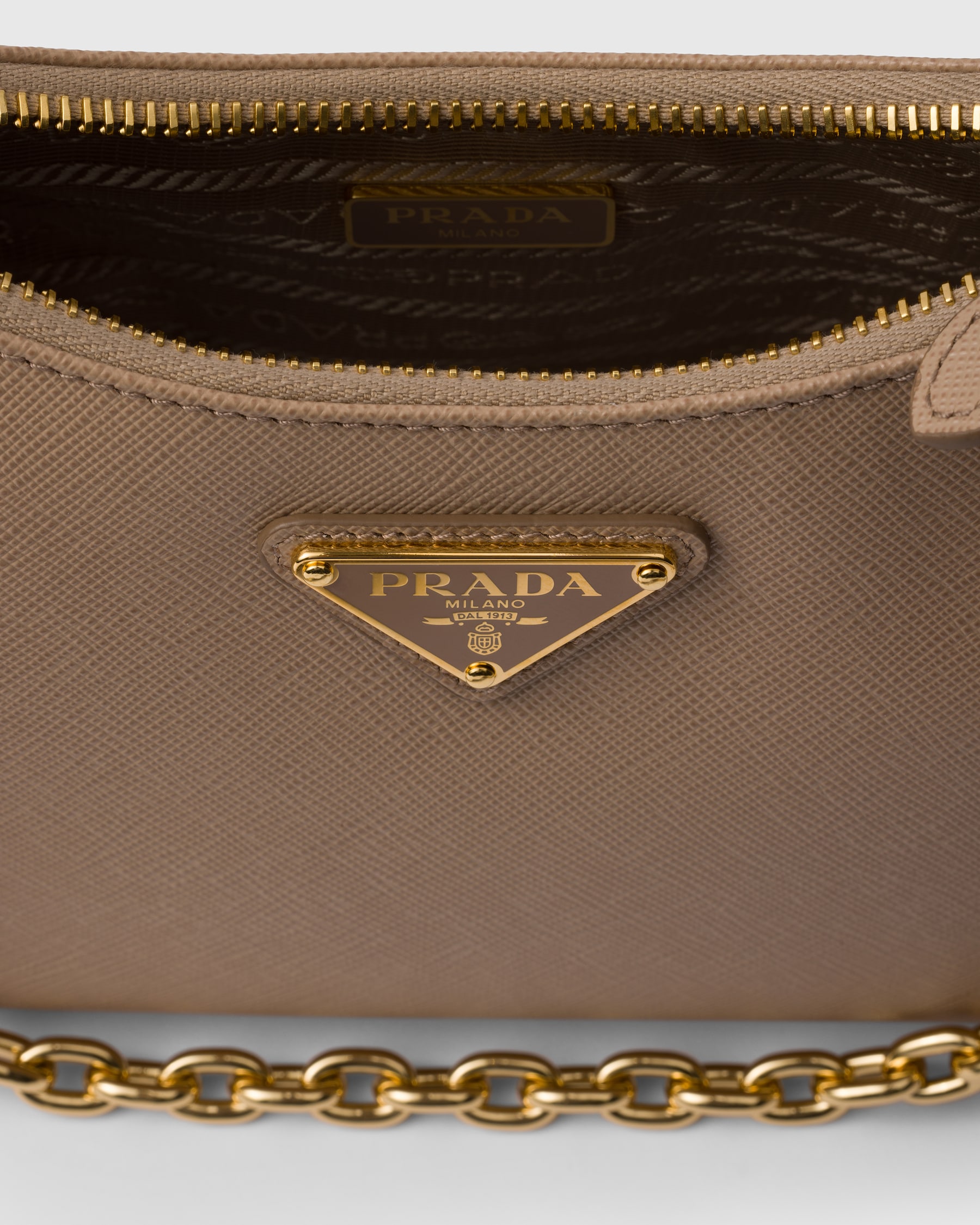 Cameo Beige Prada Re-edition 2005 Saffiano Leather Bag | PRADA