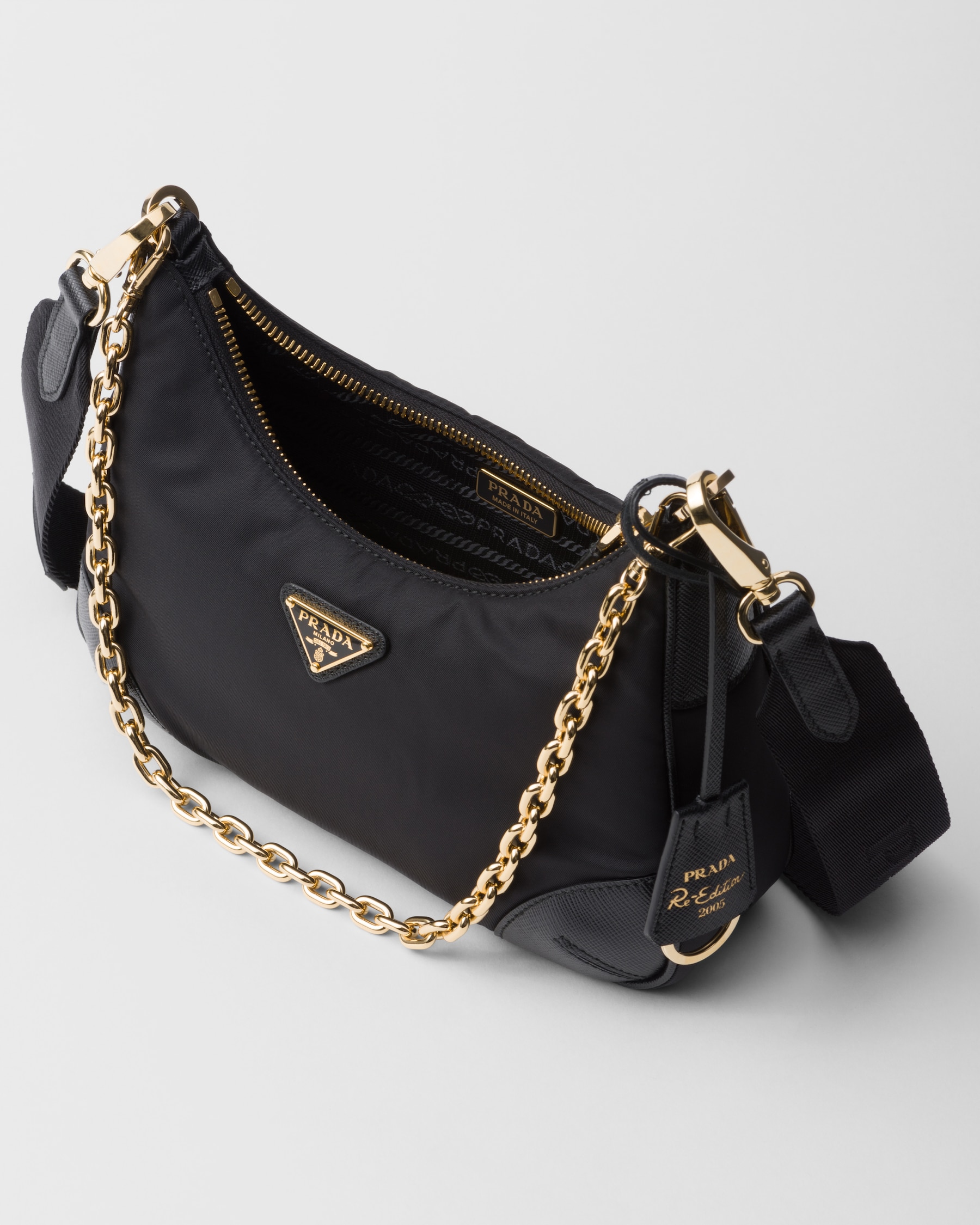 Black Prada Re-edition 2005 Re-nylon And Saffiano Leather Bag With ...