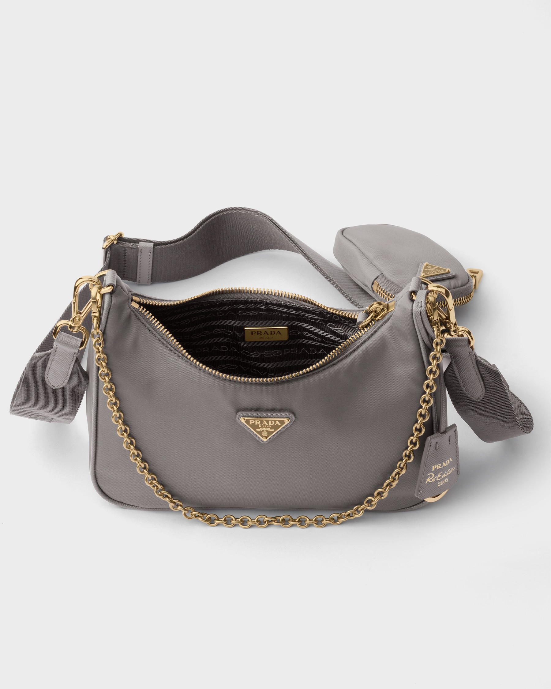 Cloudy Gray Prada Re-edition 2005 Re-nylon Bag | PRADA - United States