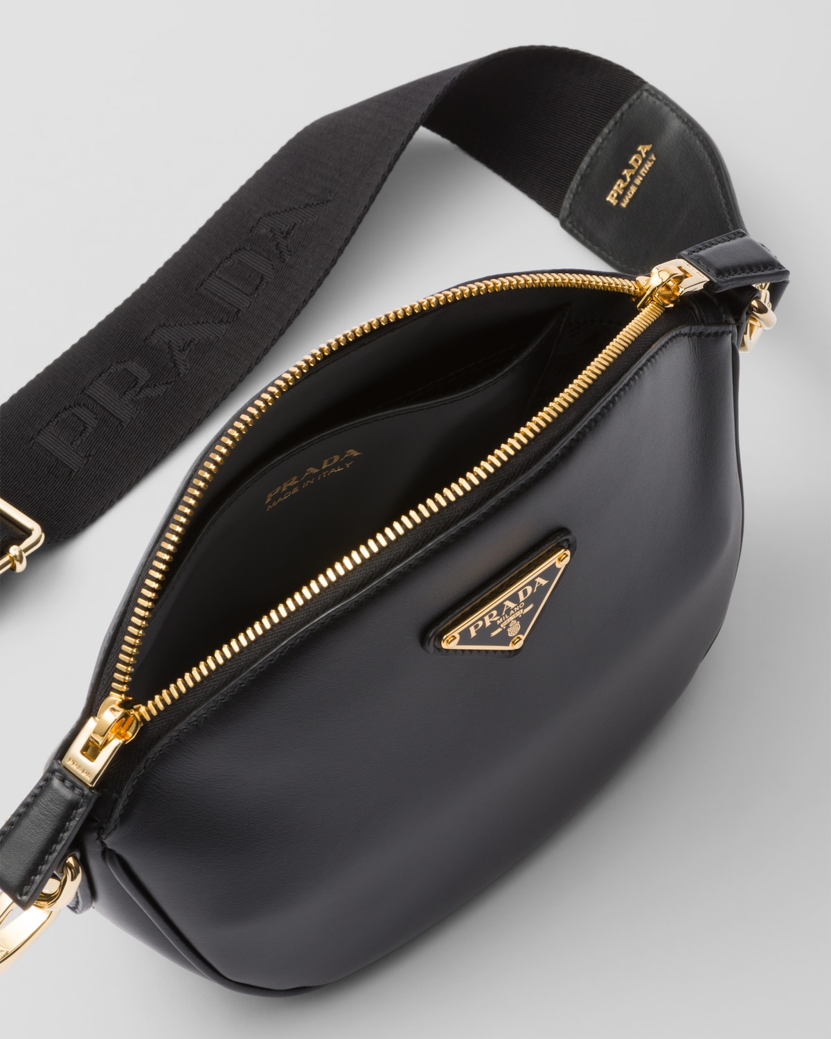 Black Leather Mini Shoulder Bag | PRADA