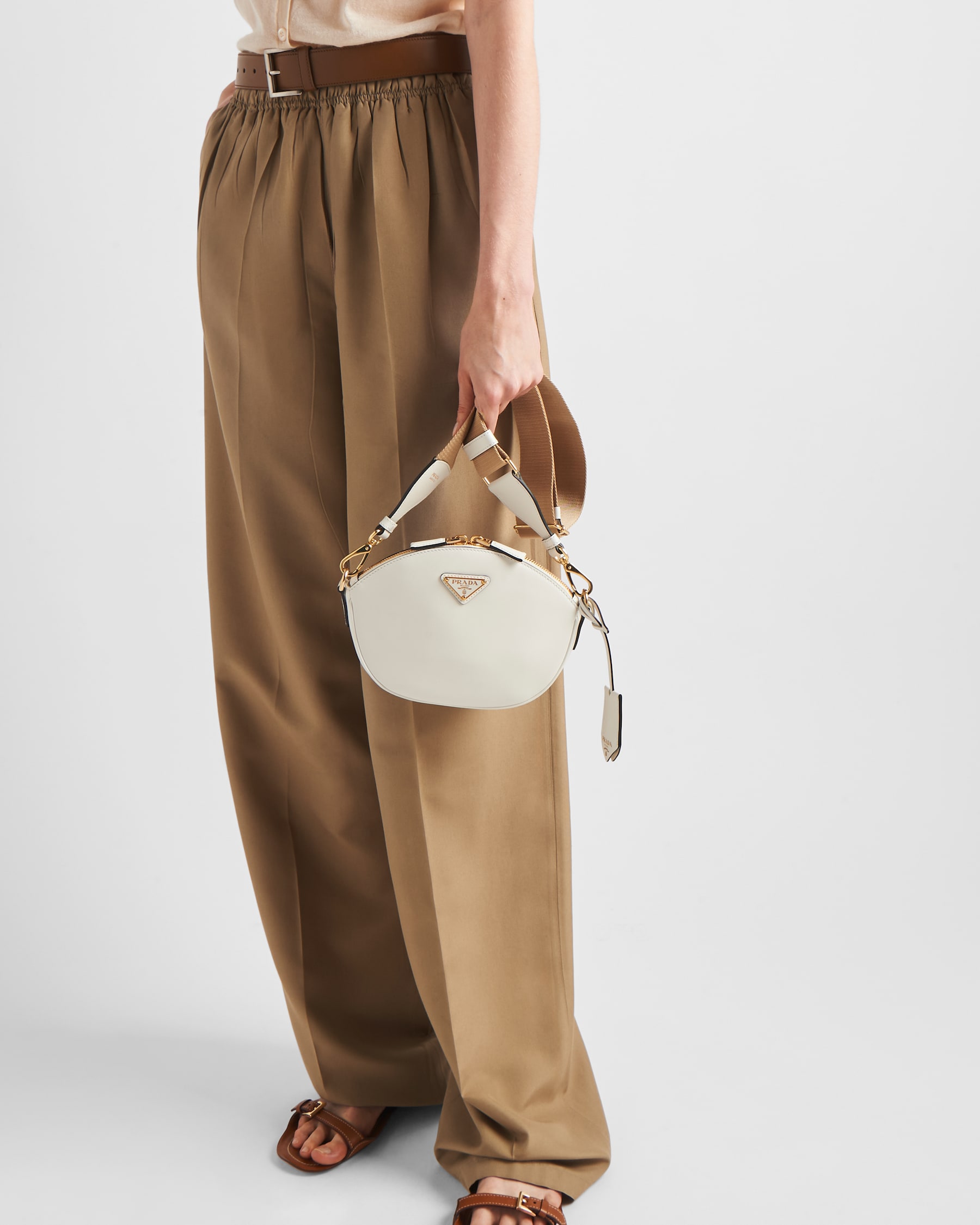 White Leather Mini Shoulder Bag | PRADA