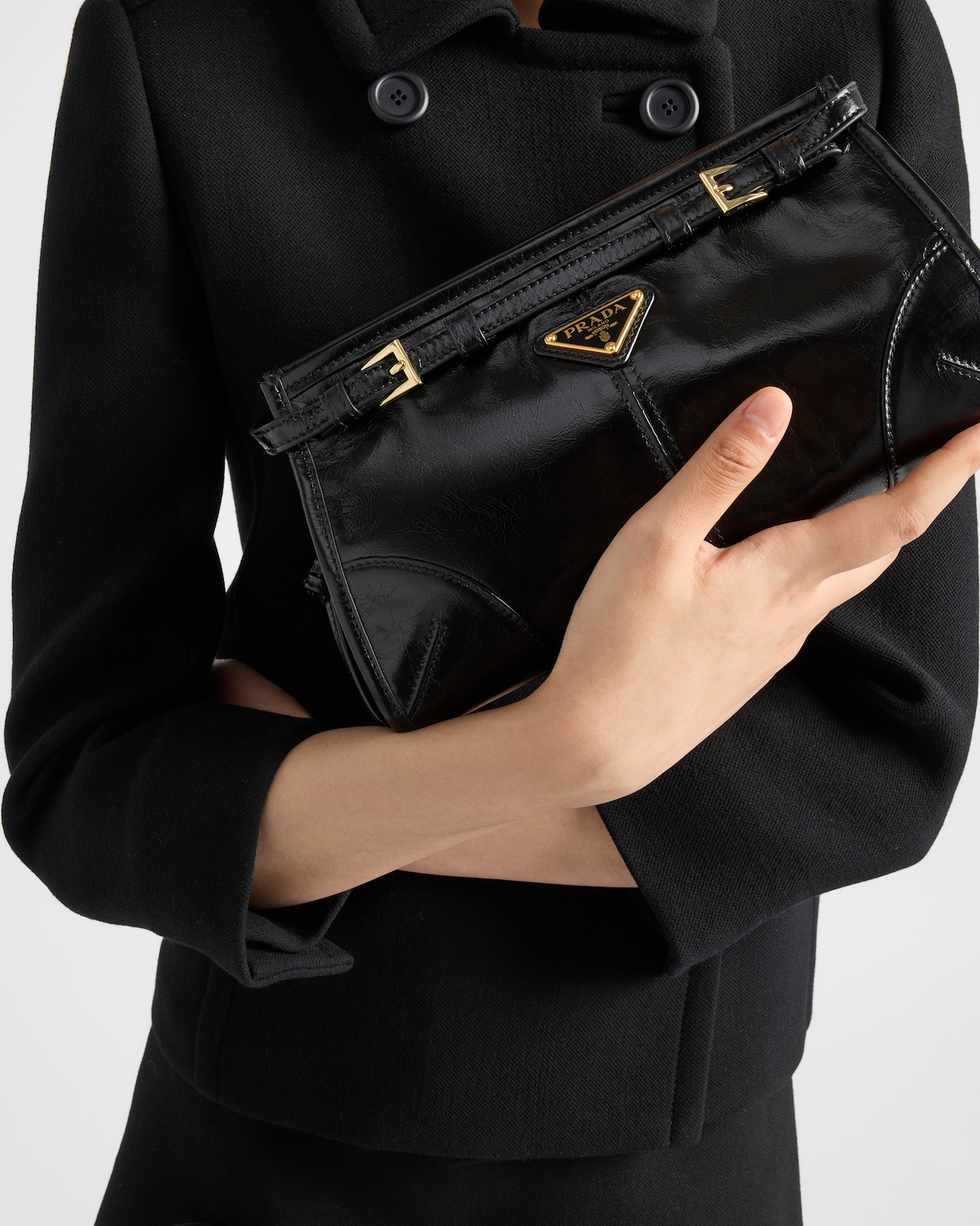 Black Small Leather Shoulder Bag | PRADA