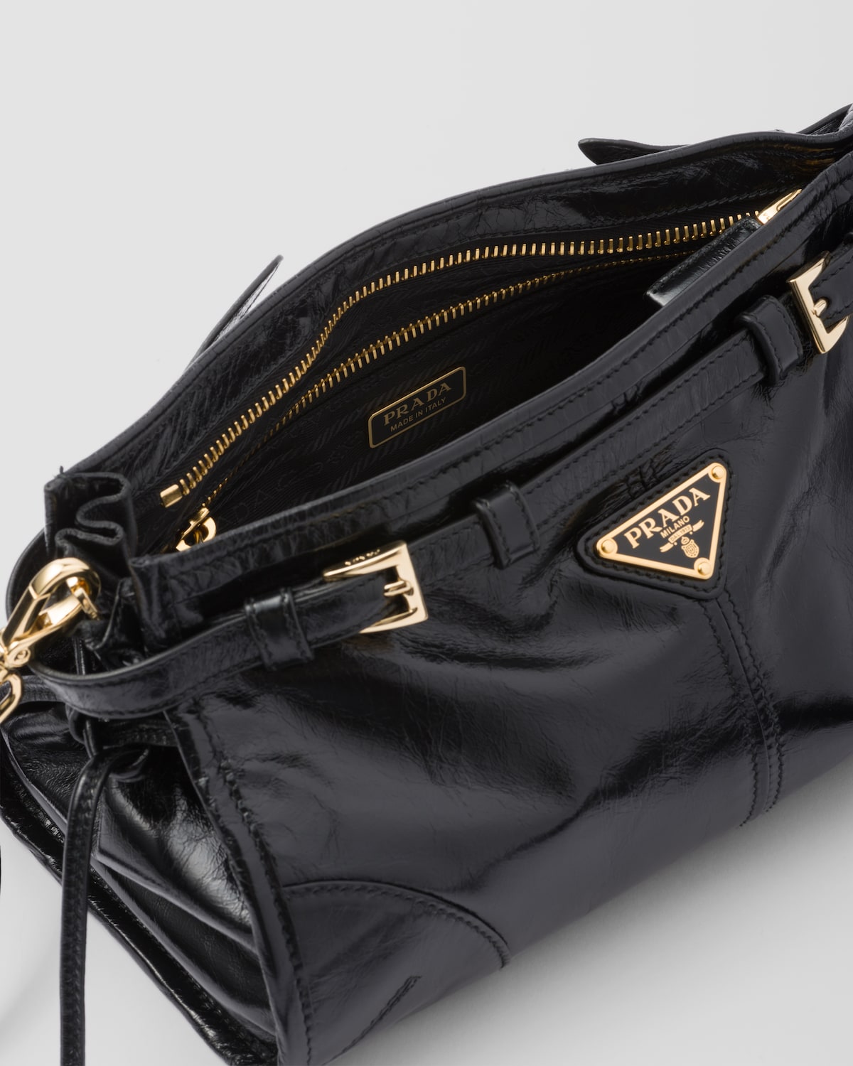 Black Small Leather Shoulder Bag | PRADA