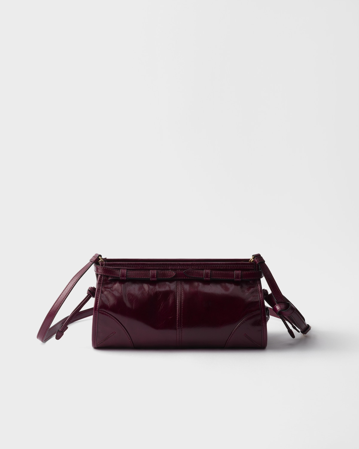 Burgundy Prada Bonnie Small Leather Shoulder Bag | PRADA