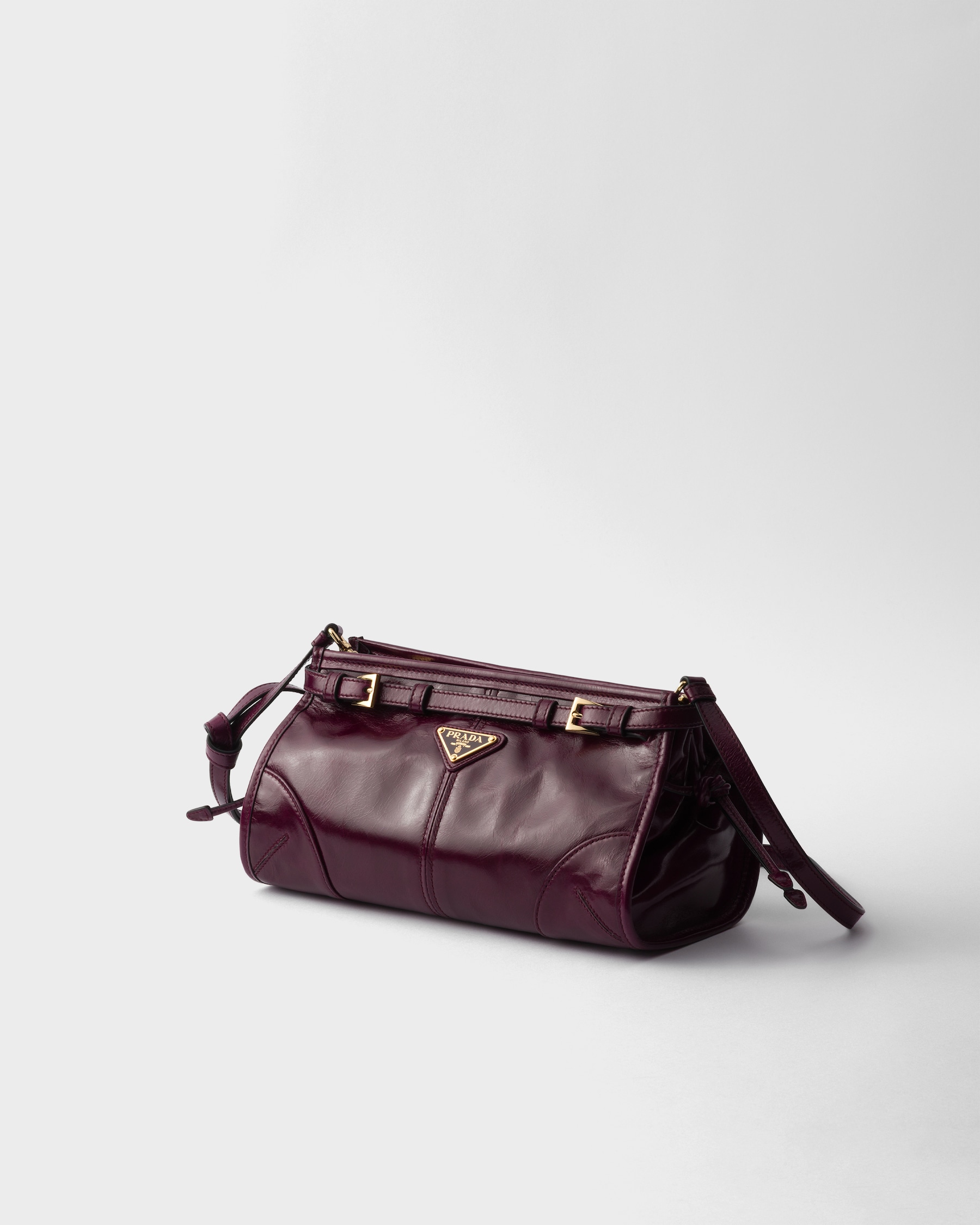 Burgundy Prada Bonnie Small Leather Shoulder Bag | PRADA