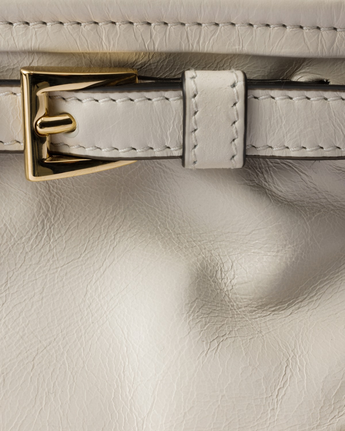 White Small Leather Shoulder Bag | PRADA