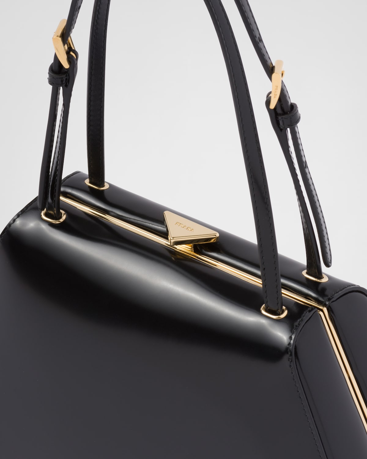 Black Medium Brushed Leather Handbag | PRADA