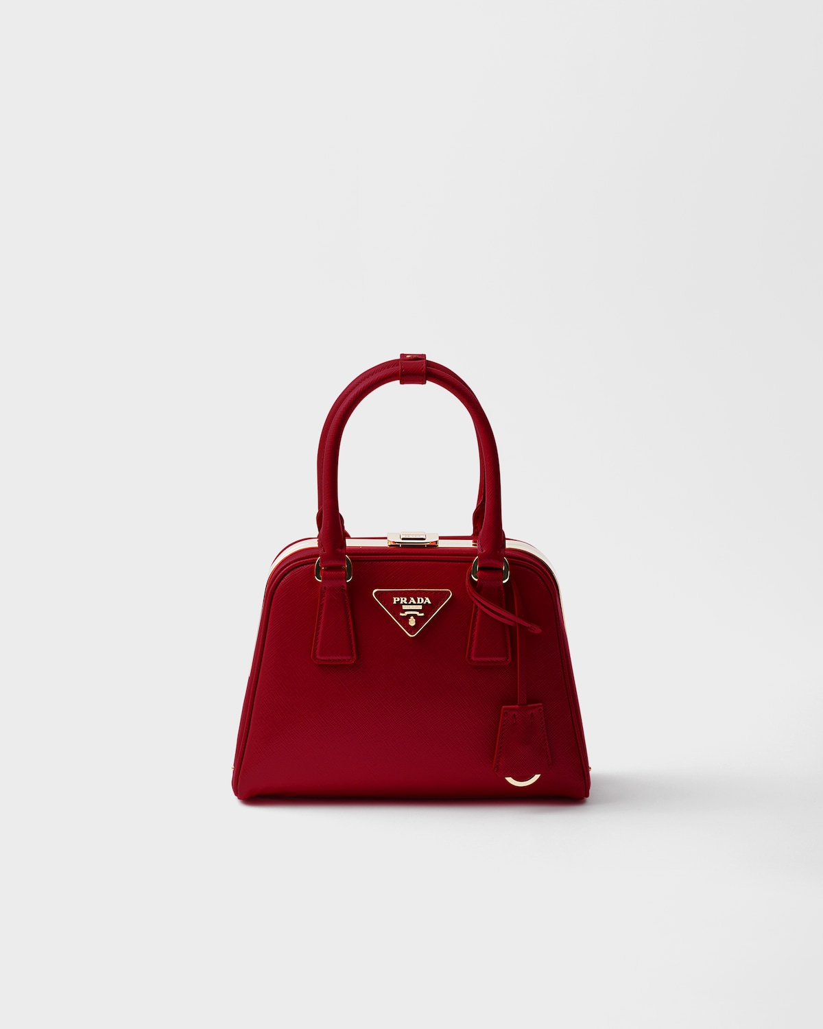 Cherry Red Prada Pyramid Saffiano Leather Mini Bag | PRADA - United States