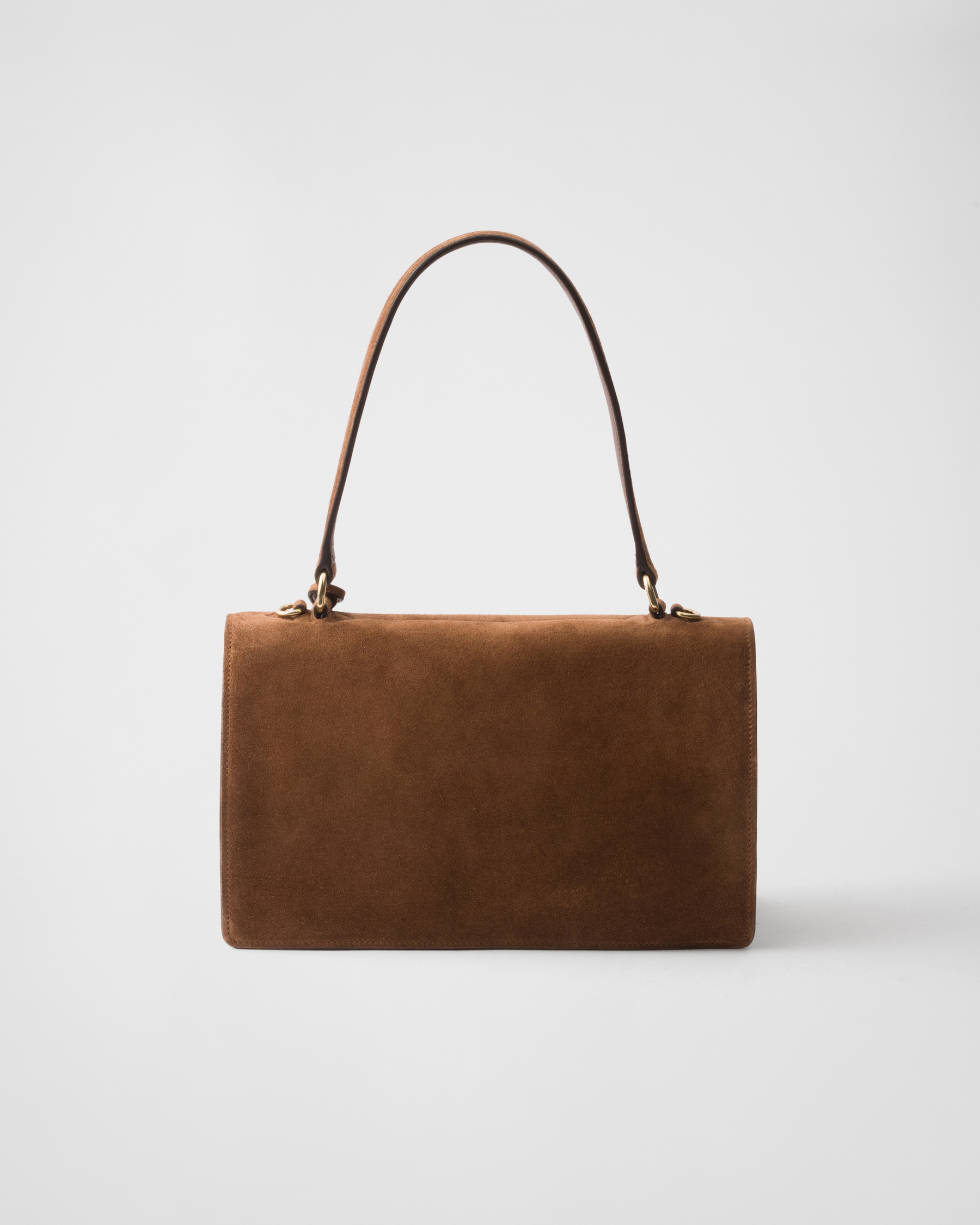 Cocoa Brown Prada Soft Sound Medium Suede Shoulder Bag | PRADA