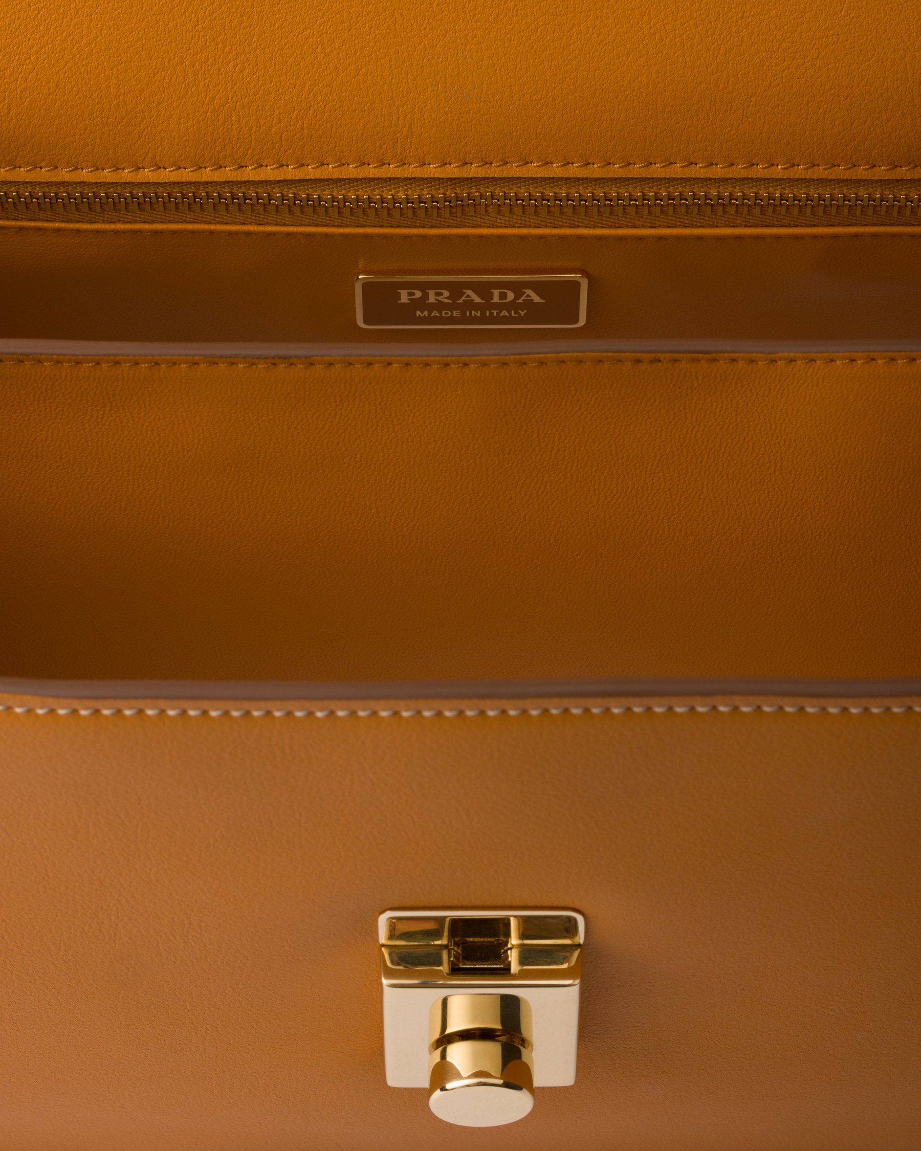 Amber Prada Soft Sound Medium Leather Shoulder Bag | PRADA