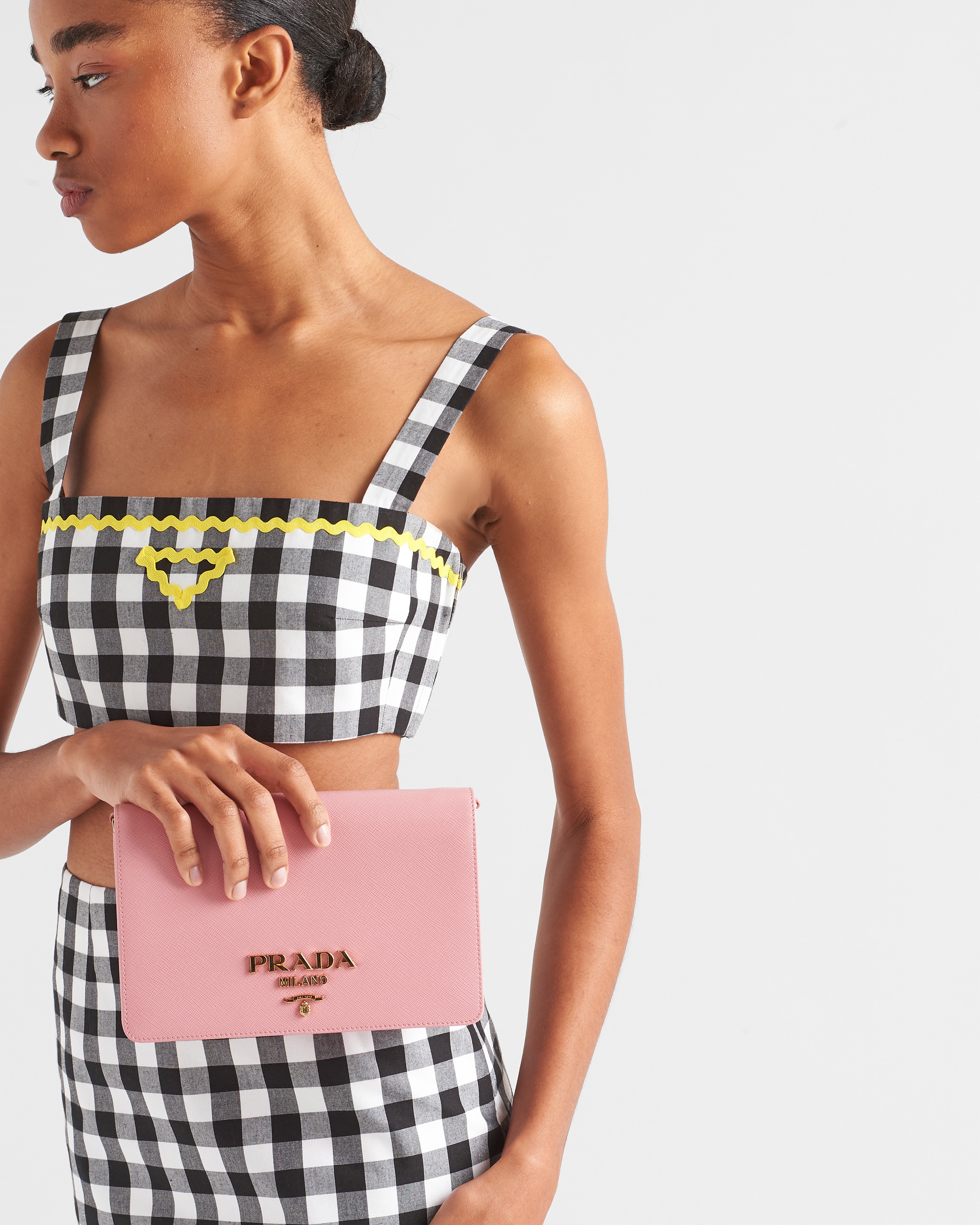Petal Pink Saffiano Leather Mini Bag | PRADA