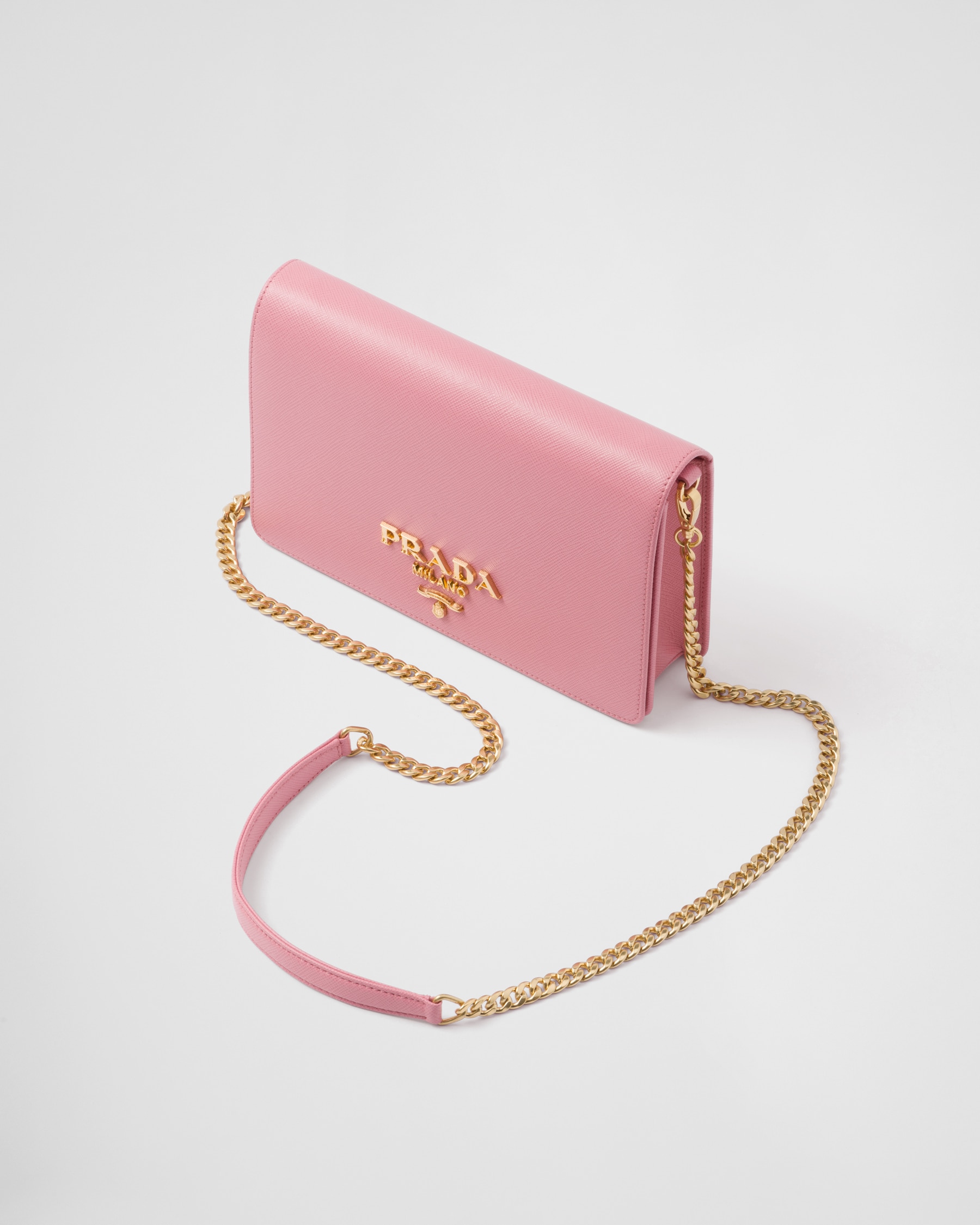 Petal Pink Saffiano Leather Mini Bag | PRADA