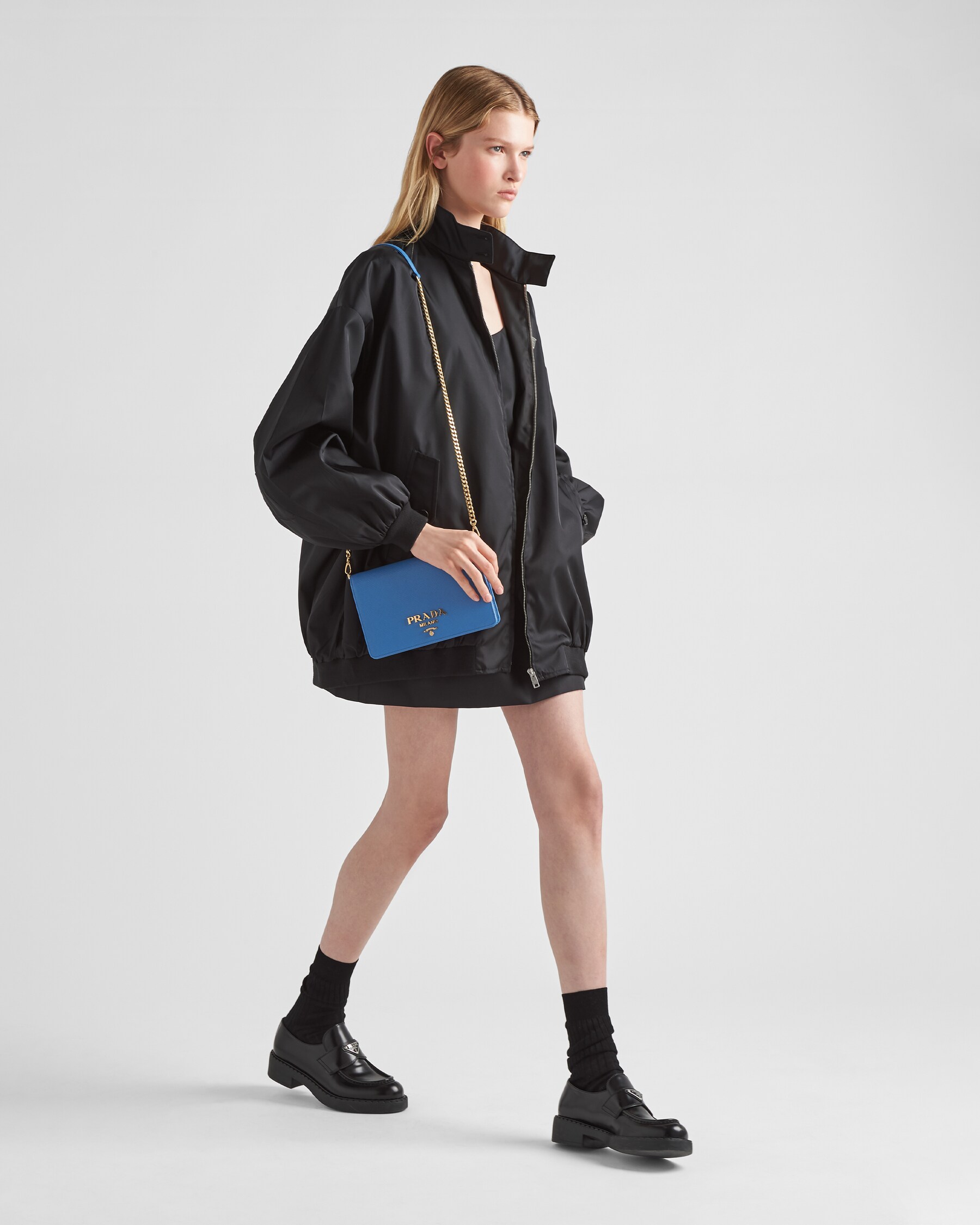 Light Blue Saffiano Leather Mini Bag | PRADA