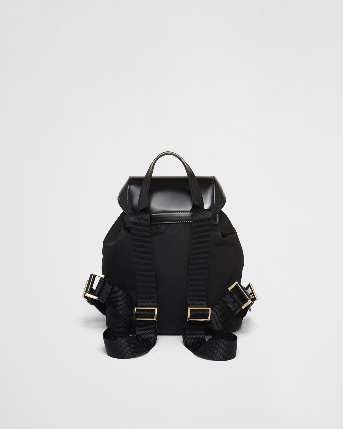 Black Medium Re-nylon And Brushed Leather Backpack | PRADA