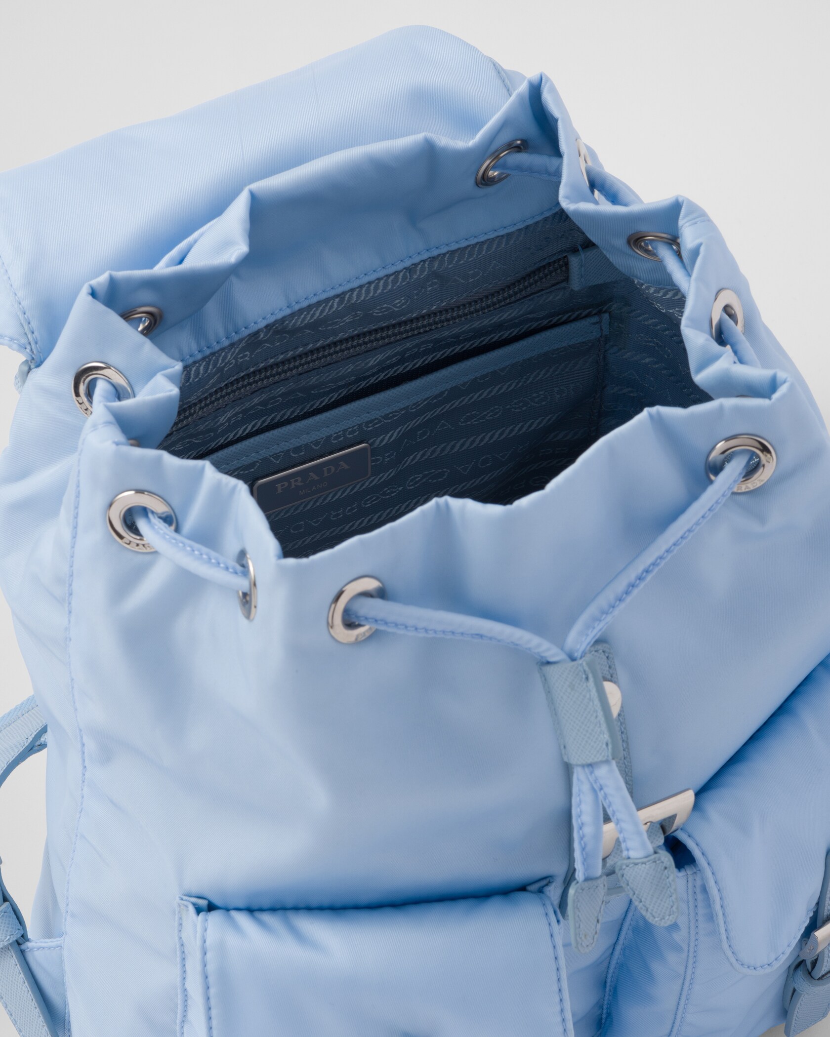 Light Blue Small Re-nylon Backpack | PRADA