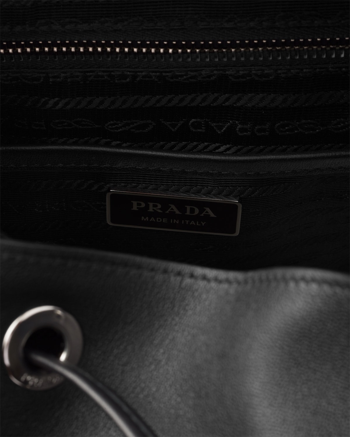 Black Medium Leather Backpack | PRADA