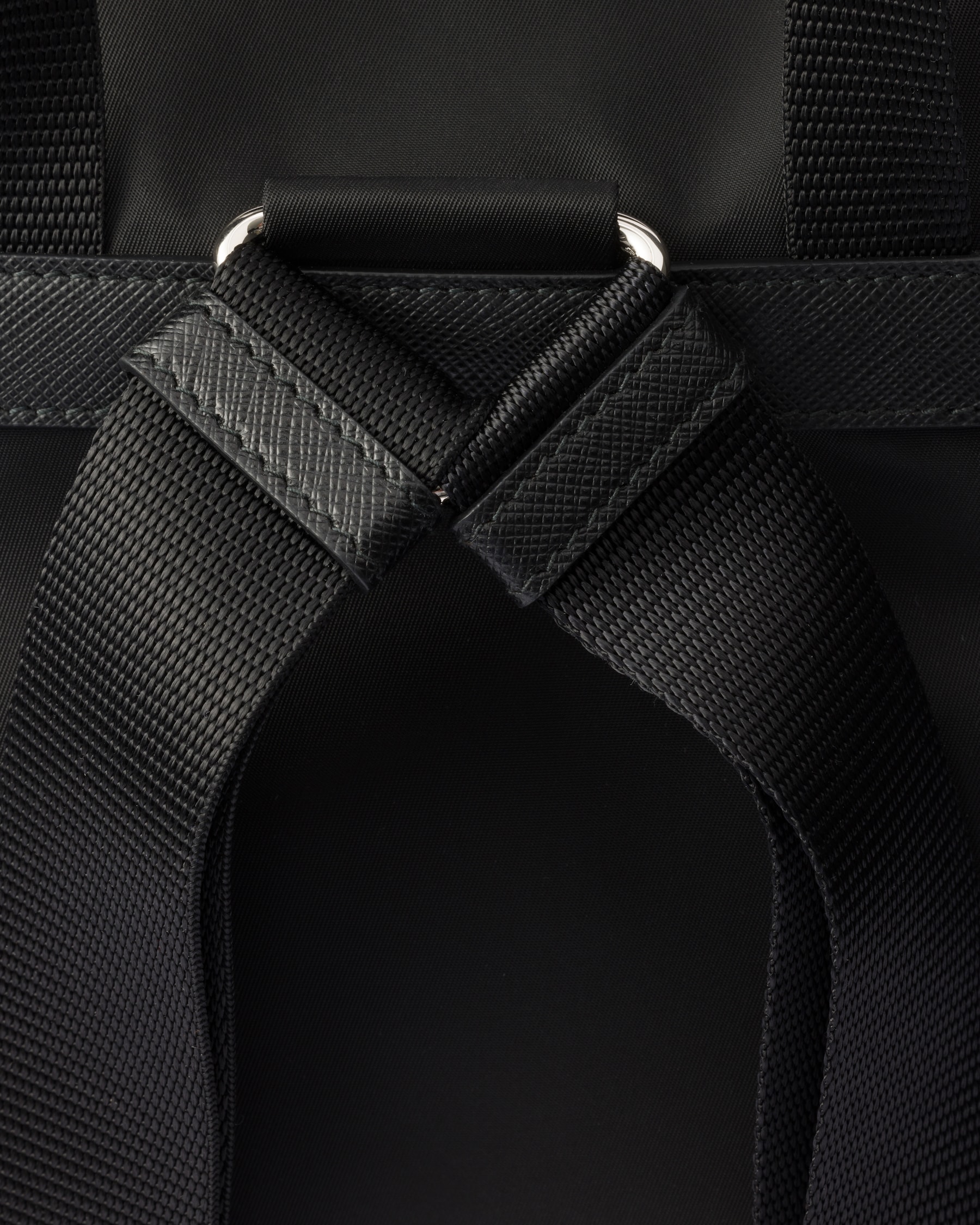 Black Medium Re-nylon Backpack With Pouch | PRADA