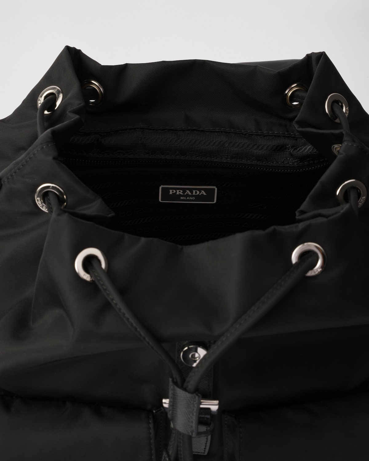 Black Medium Re-nylon Backpack With Pouch | PRADA