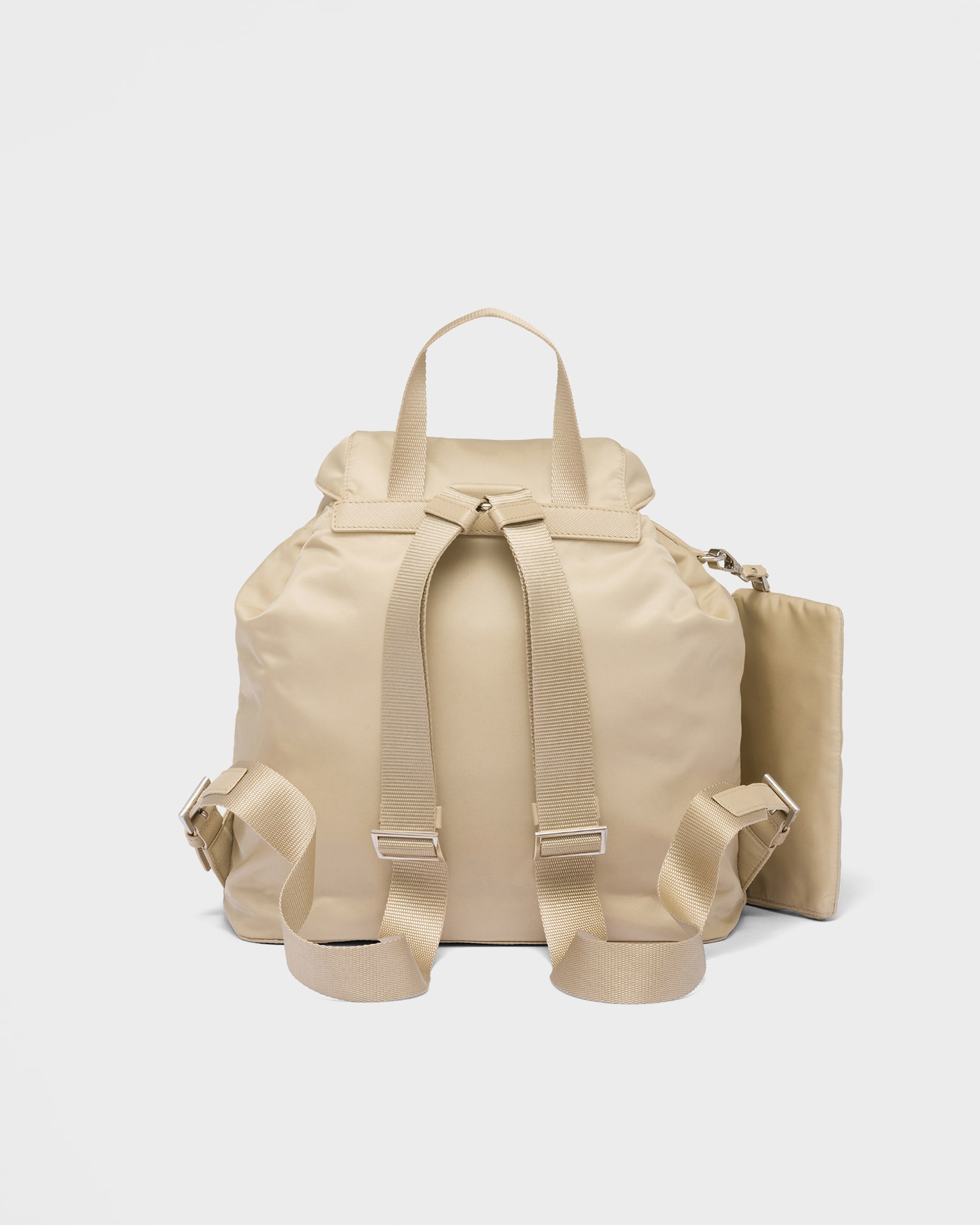 Desert Beige Re-nylon Medium Backpack With Pouch | PRADA