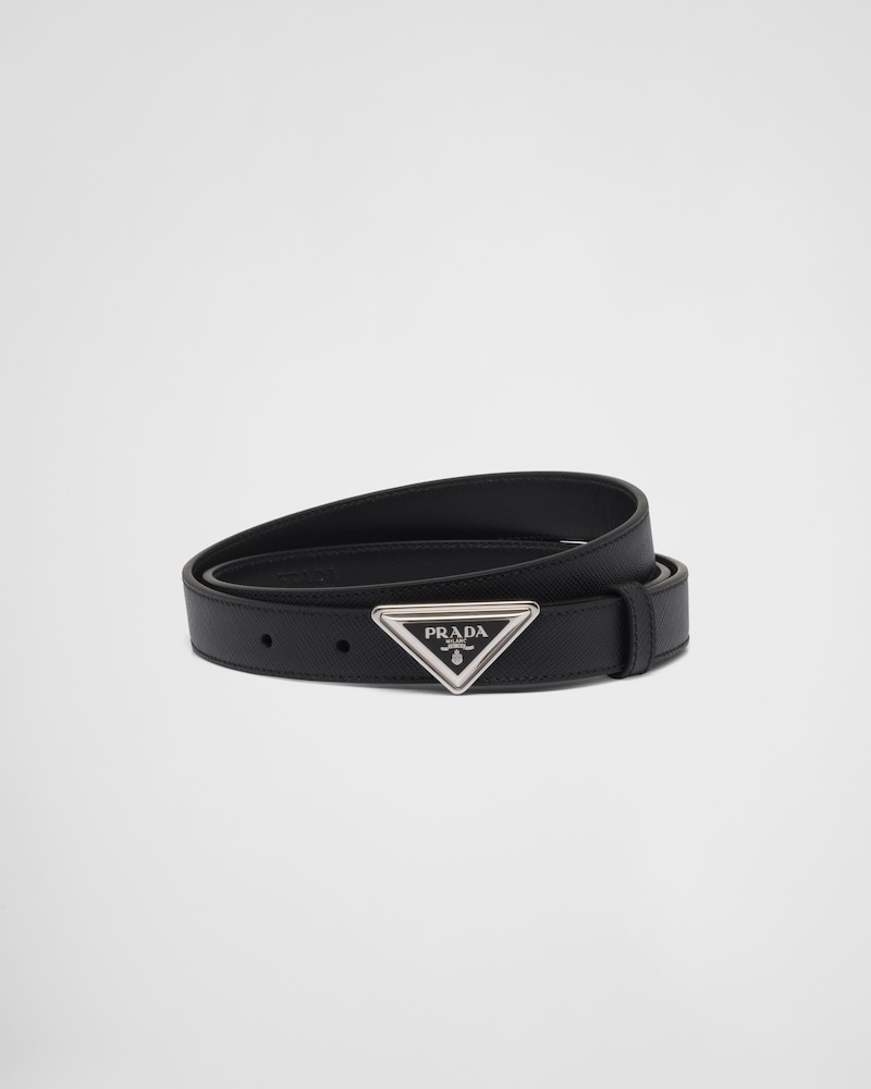Black Saffiano Leather Belt | PRADA