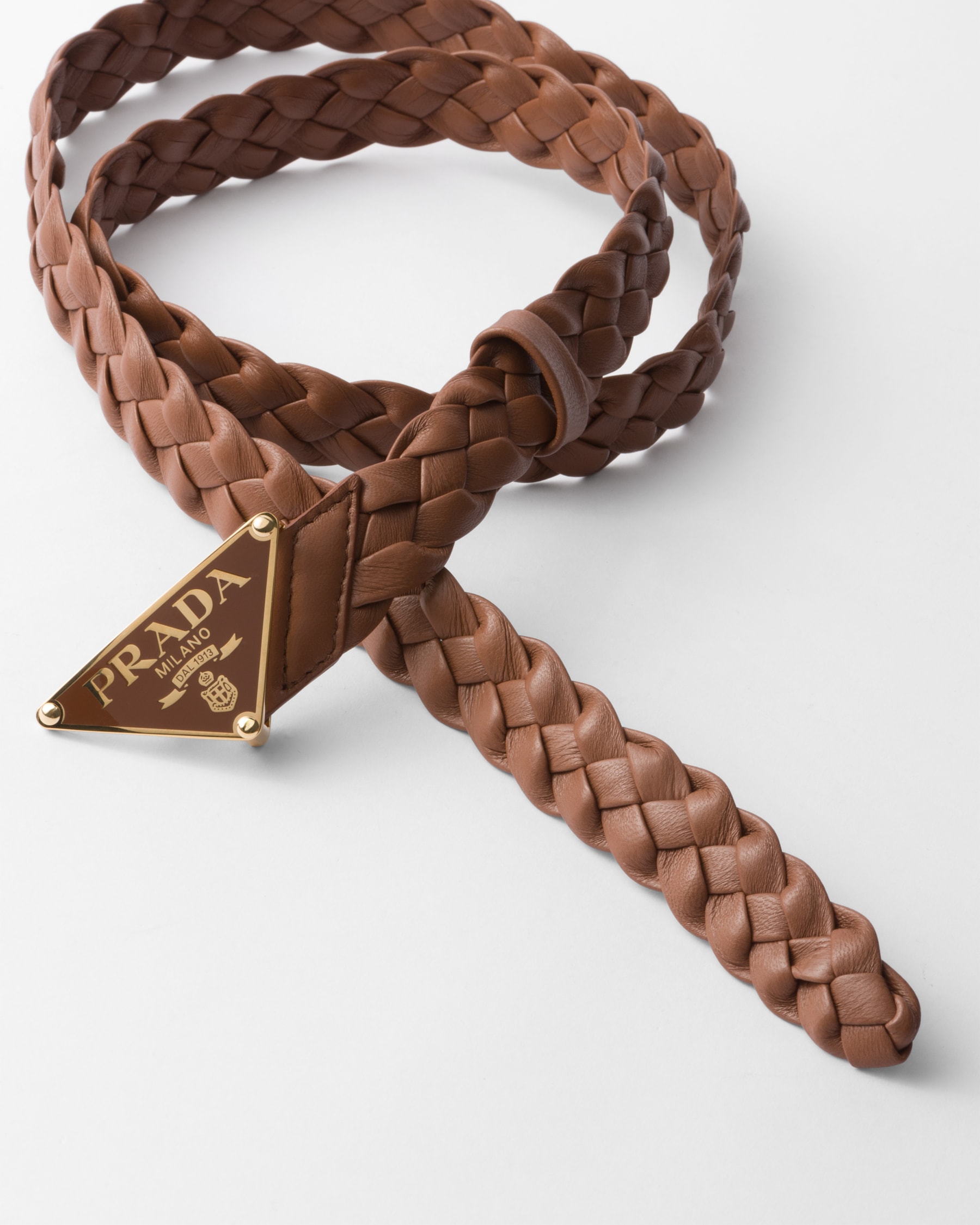 Cognac Nappa Leather Belt | PRADA - United States
