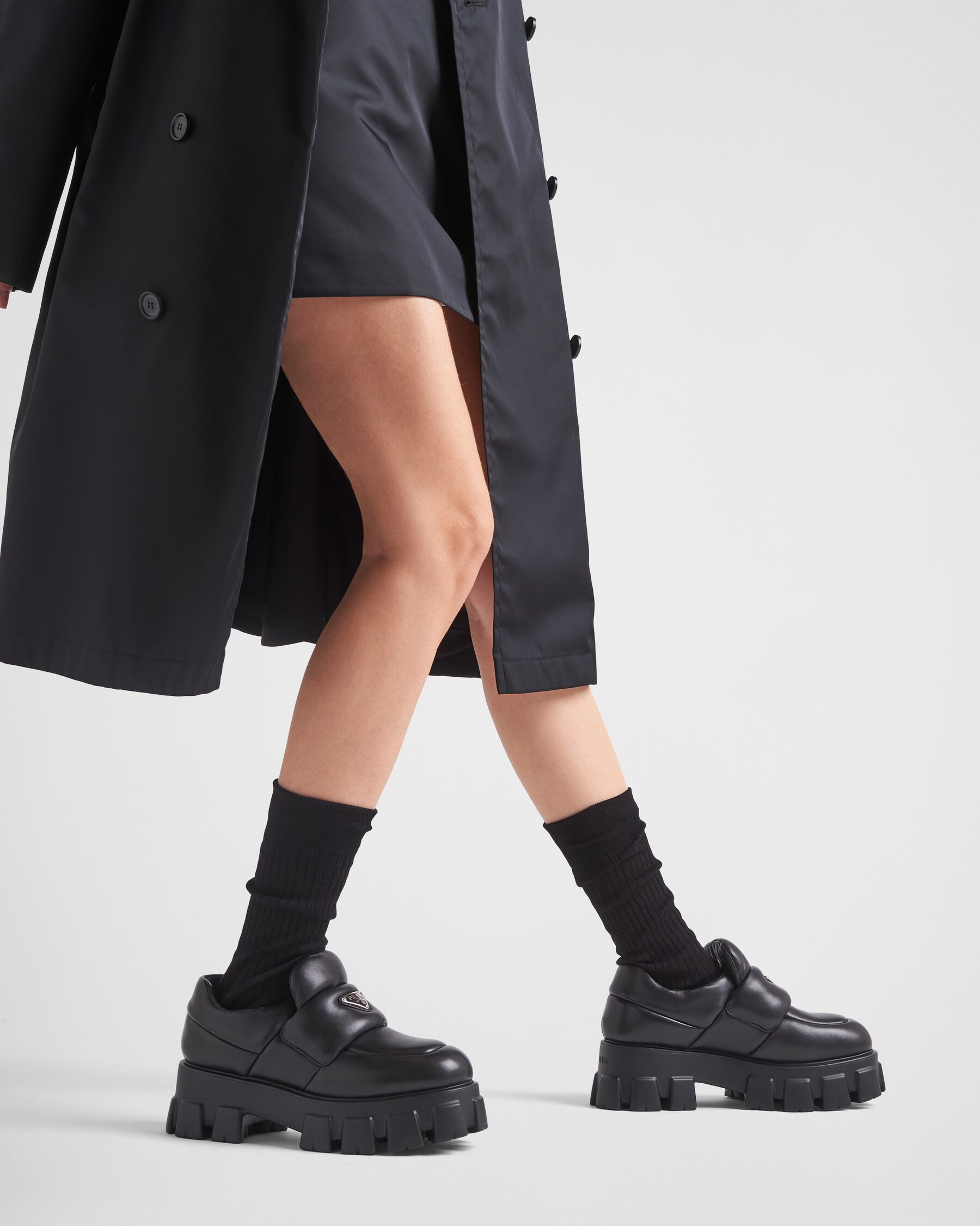 Black Soft Padded Nappa Leather Loafers | PRADA
