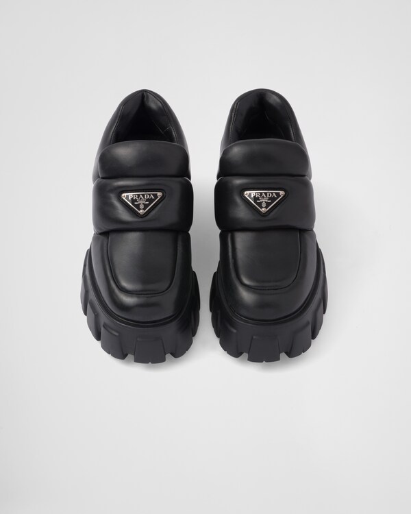 Black Soft Padded Nappa Leather Loafers | PRADA