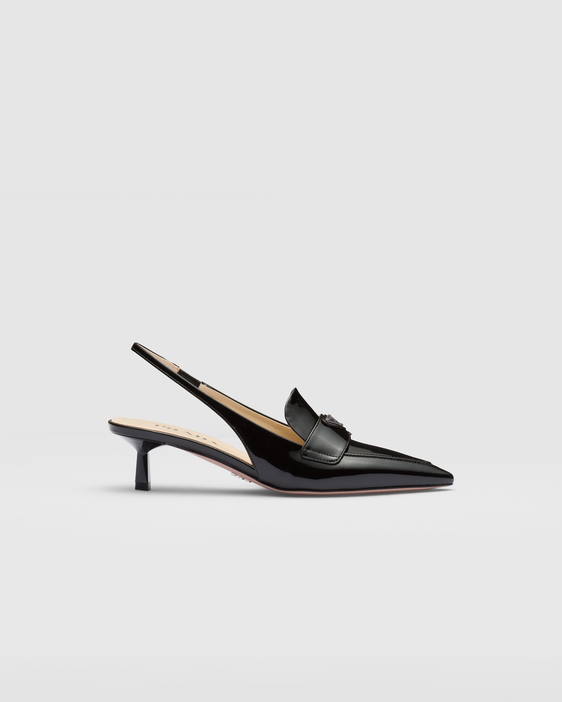 Black Patent Leather Slingbacks | PRADA