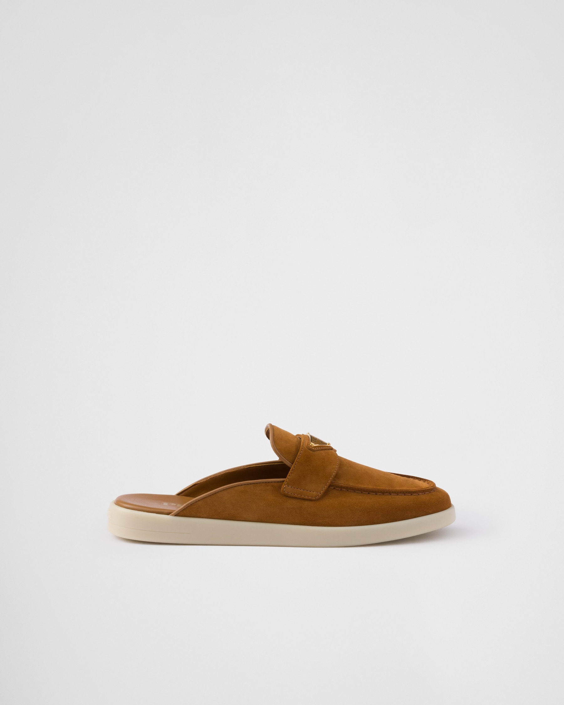 Cognac Suede Sabots | PRADA
