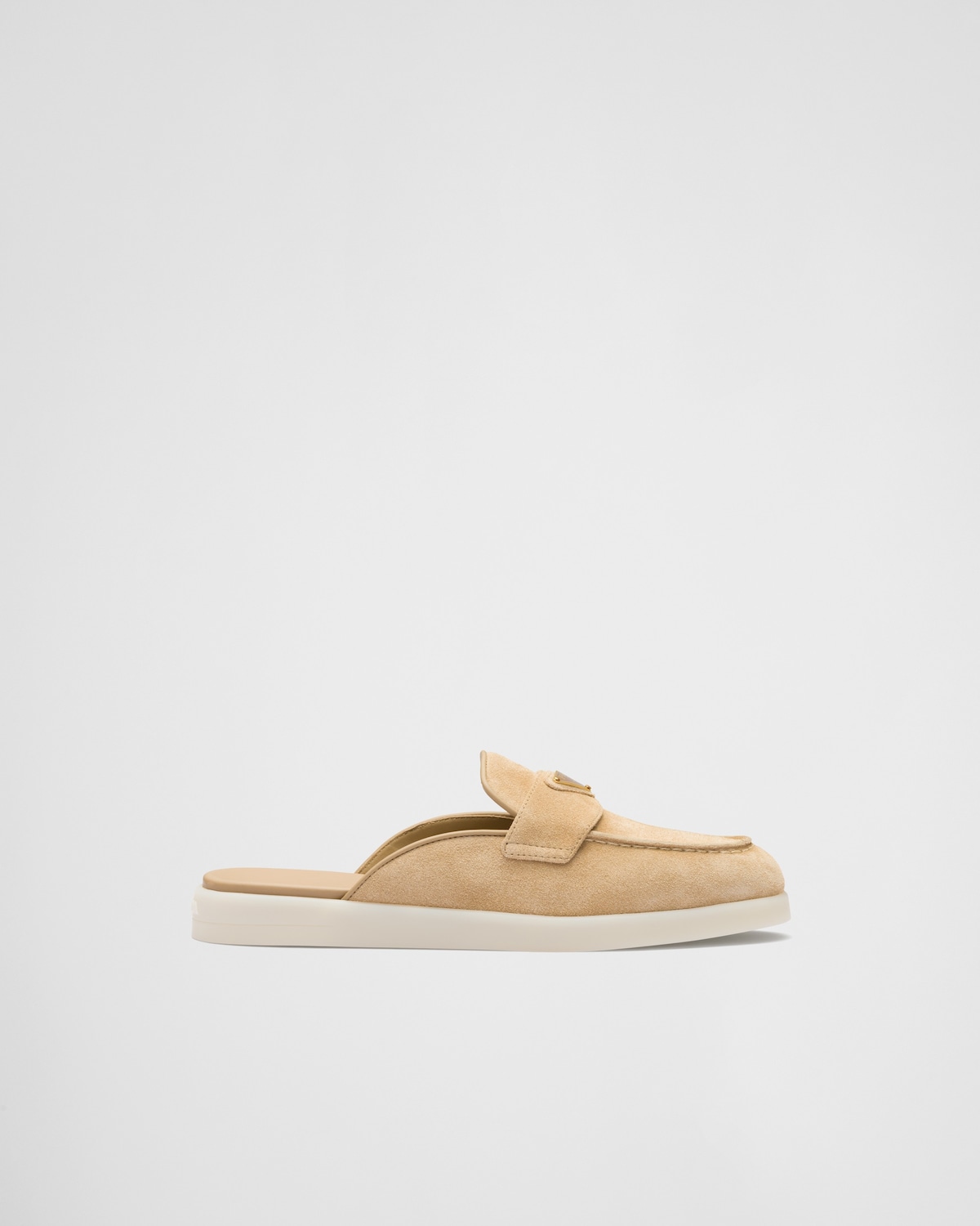 Ecru Suede Mules | PRADA