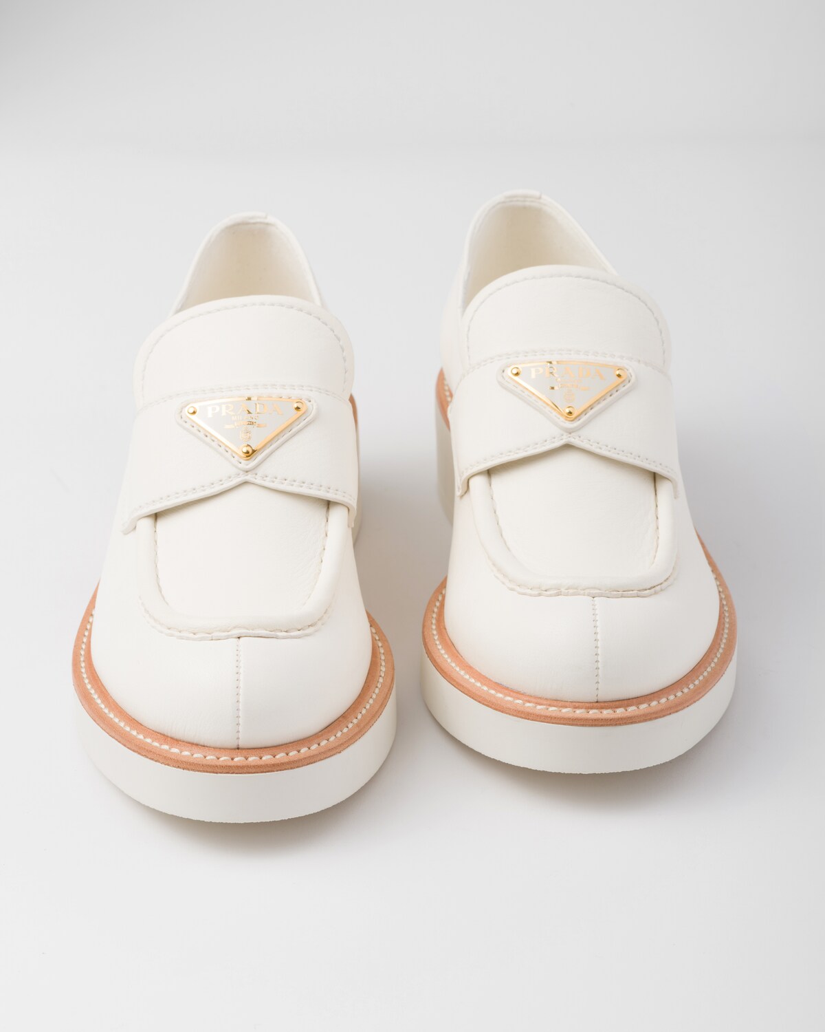 Ivory Leather Loafers | PRADA