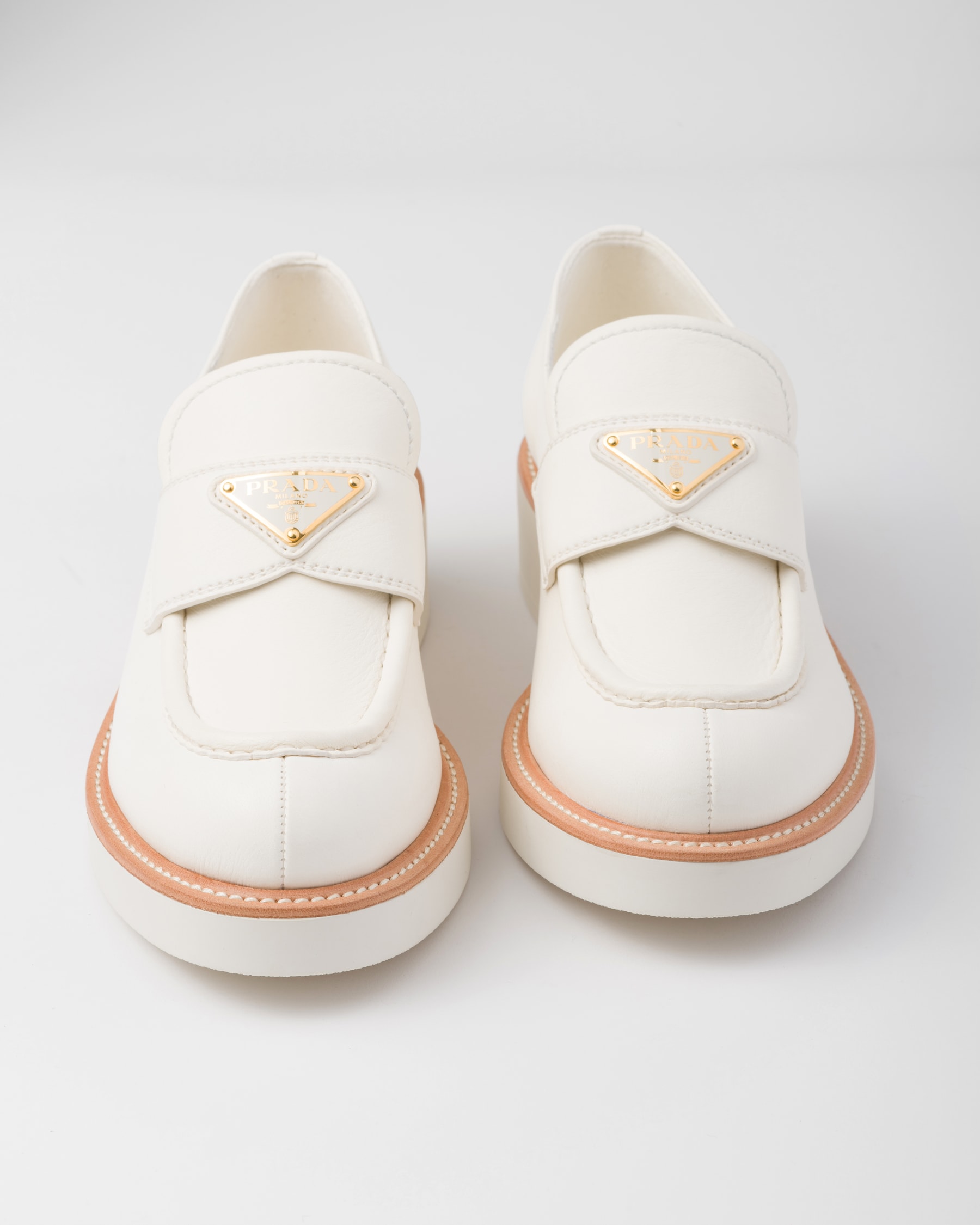 Ivory Leather Loafers | PRADA