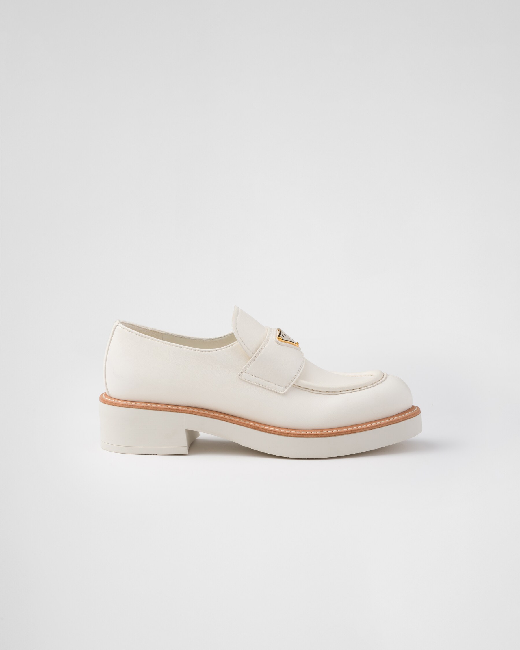 Ivory Leather Loafers | PRADA
