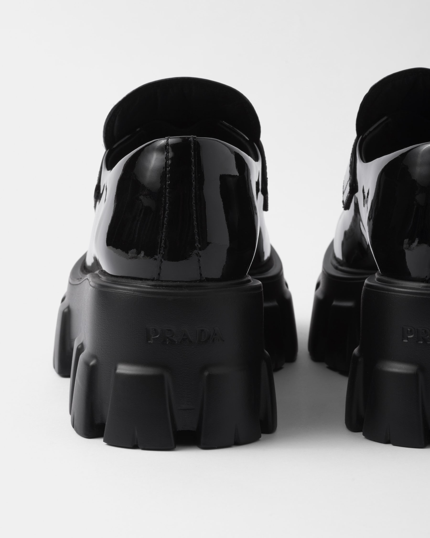 Black Monolith Patent Leather Loafers | PRADA