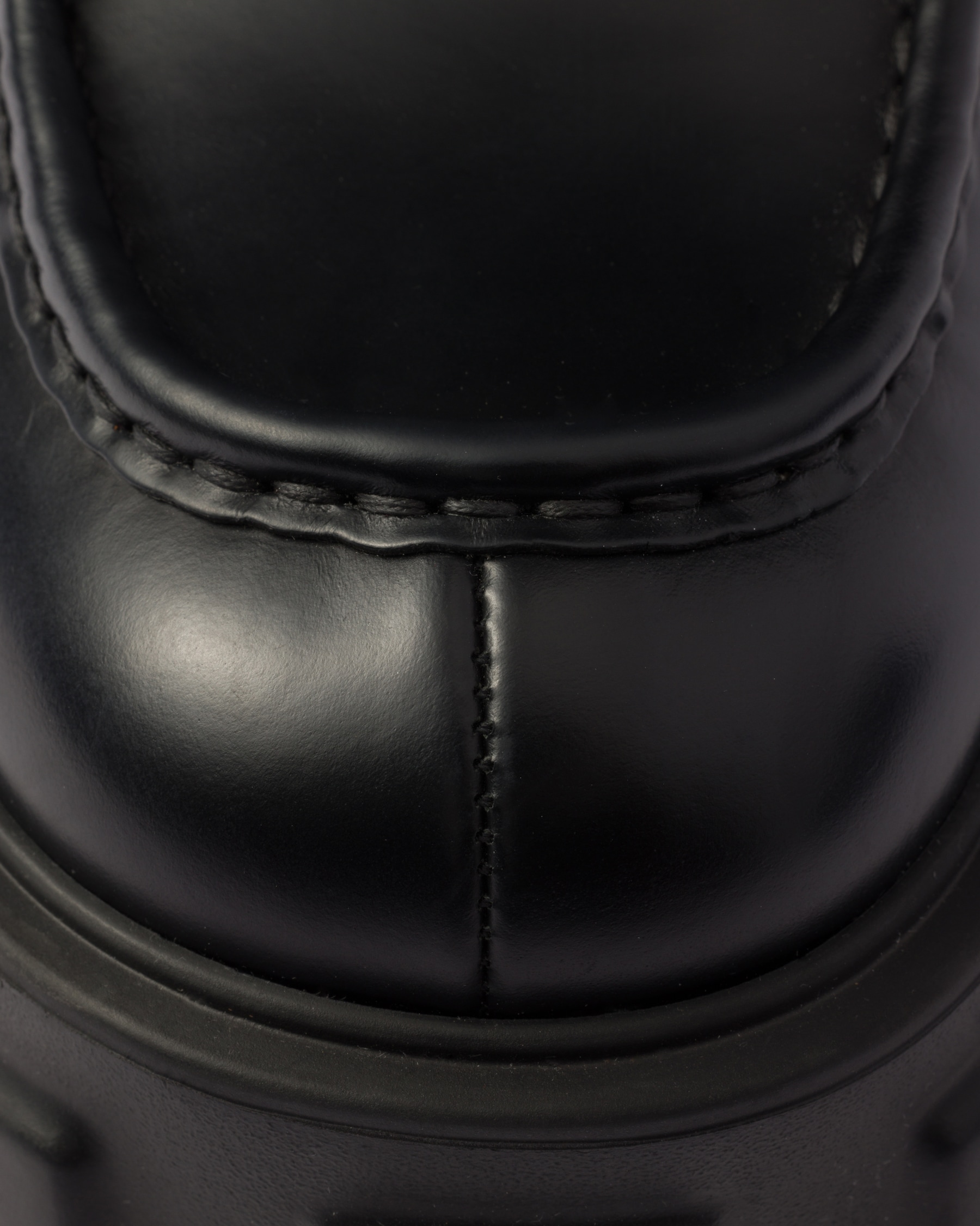 Black Brushed Leather Monolith Loafers | PRADA
