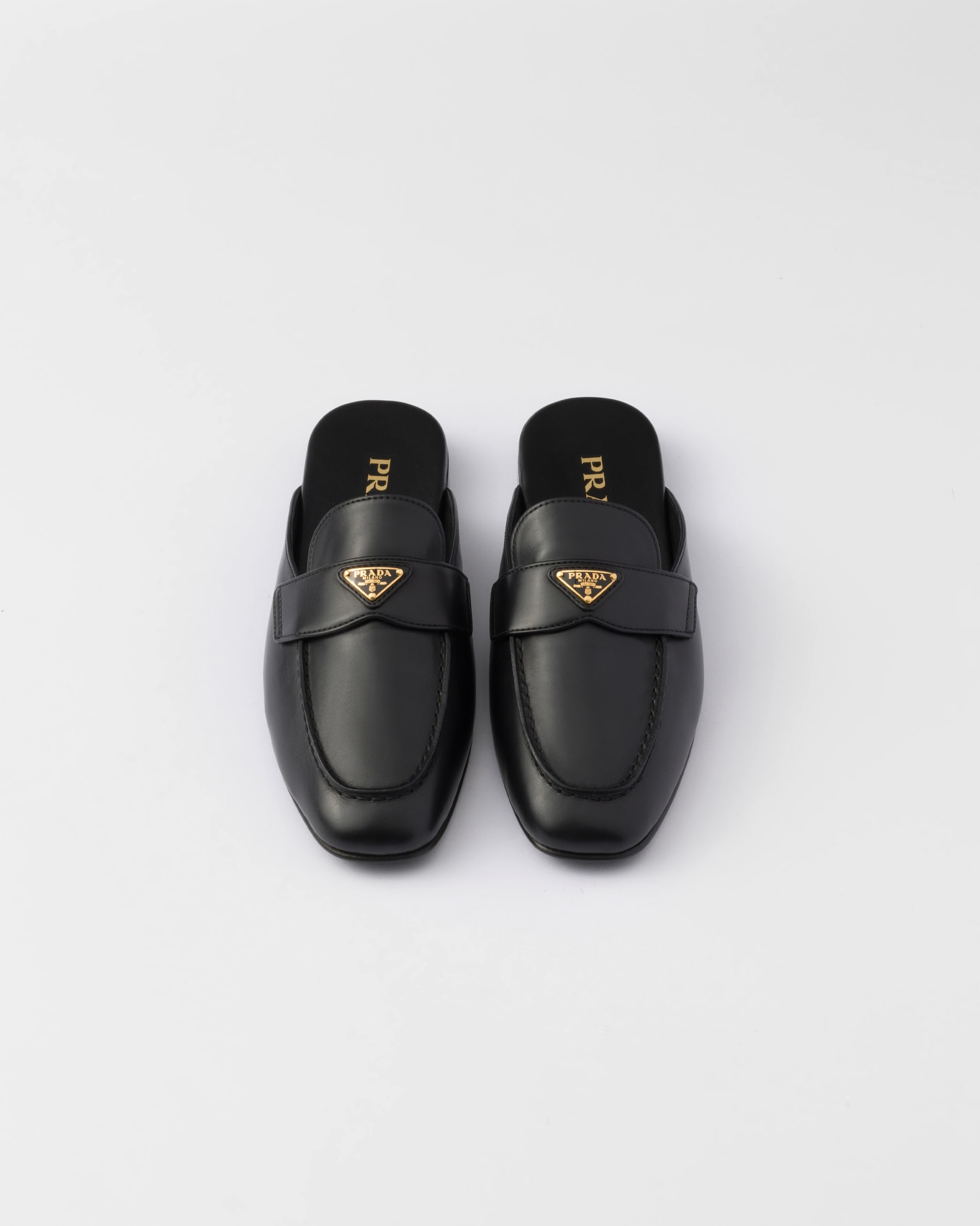 Black Leather Slippers | PRADA