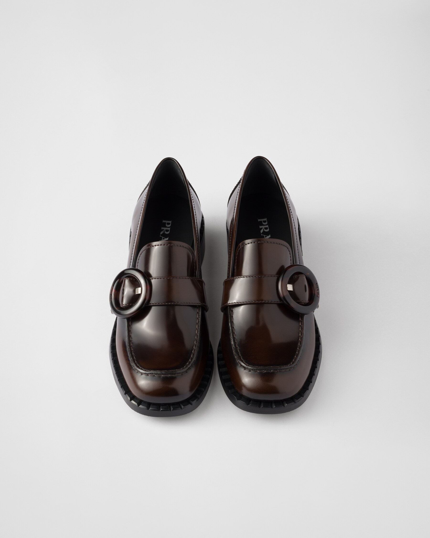 Sienna Brushed Leather Loafers | PRADA