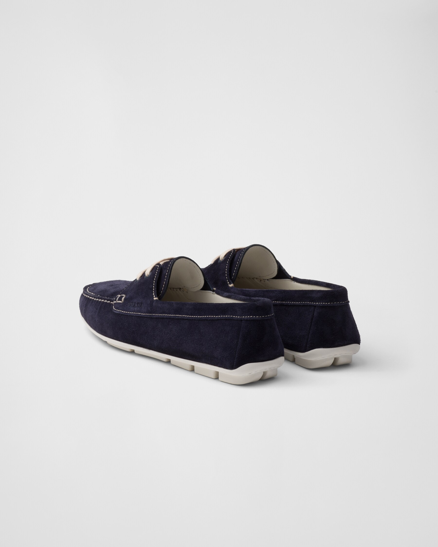 Navy Suede Driving Shoes | PRADA