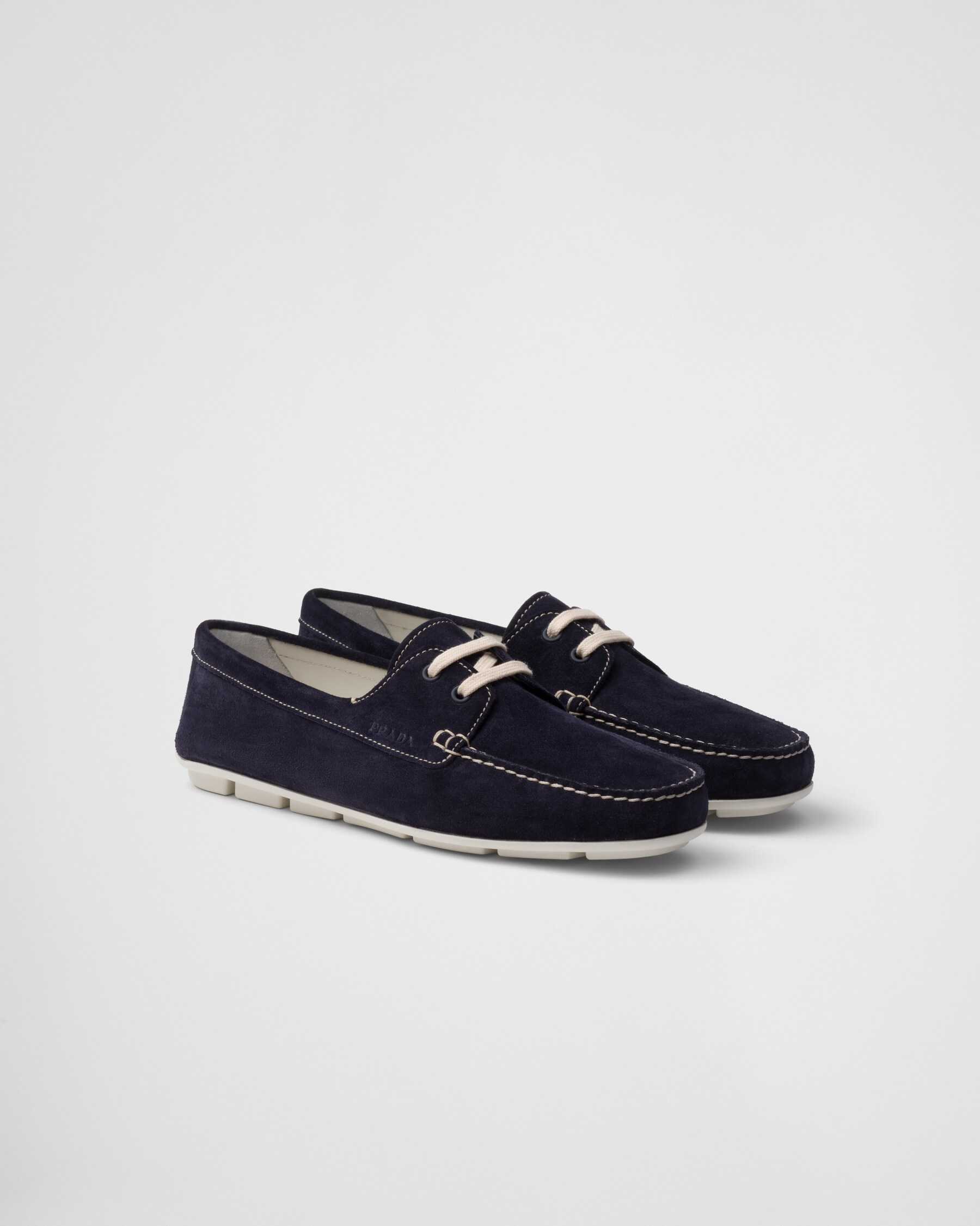 Navy Suede Driving Shoes | PRADA