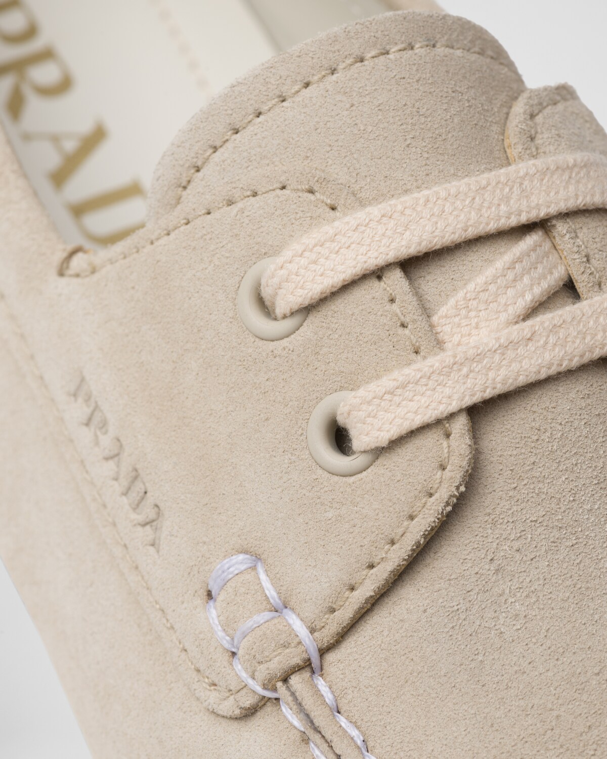 Pumice Stone Suede Driving Shoes | PRADA