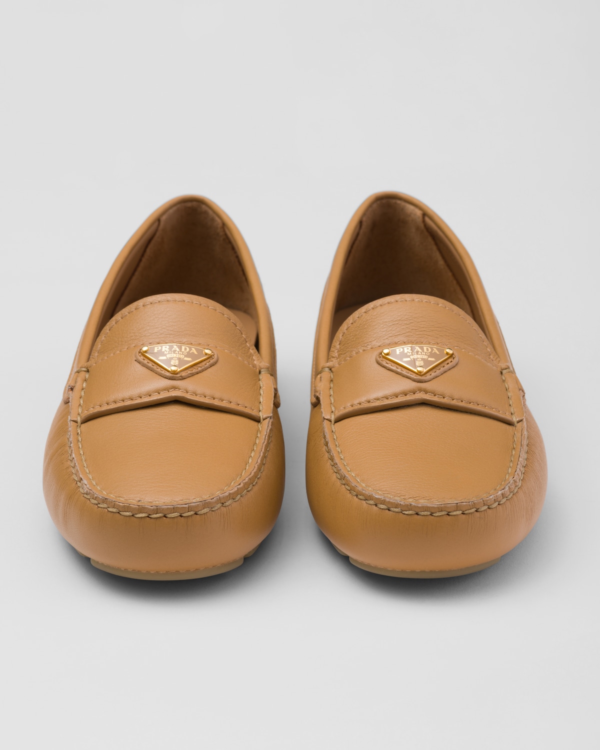 Natural Leather Driving Shoes | PRADA