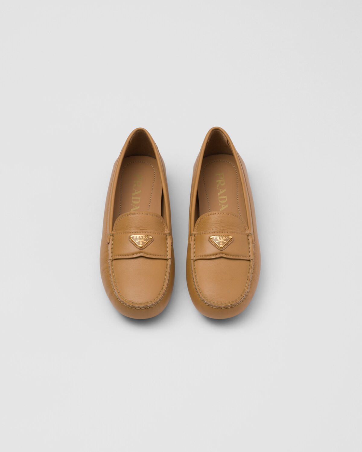 Natural Leather Driving Shoes | PRADA