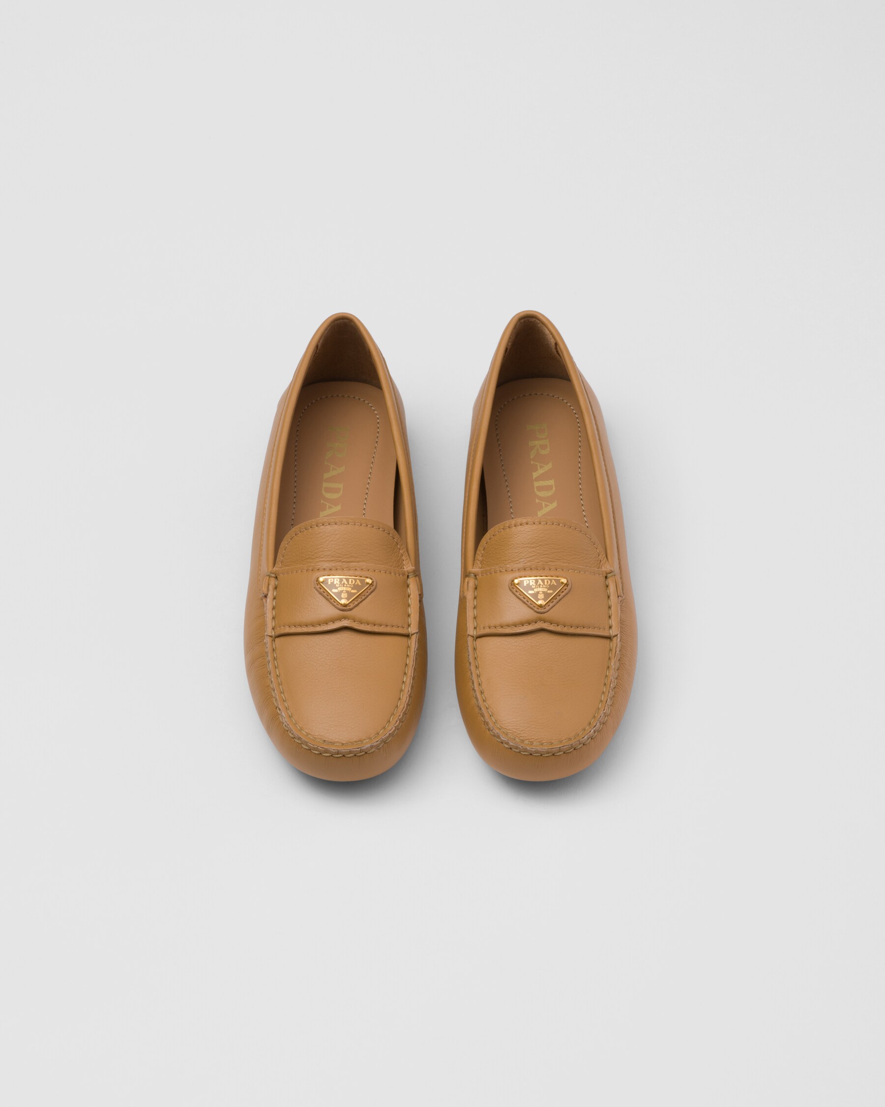 Natural Leather Driving Shoes | PRADA