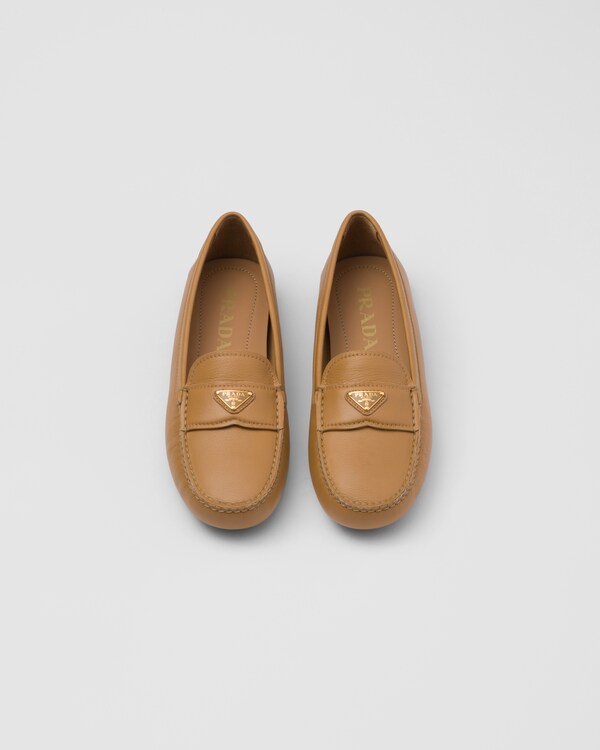 Natural Leather Driving Shoes | PRADA