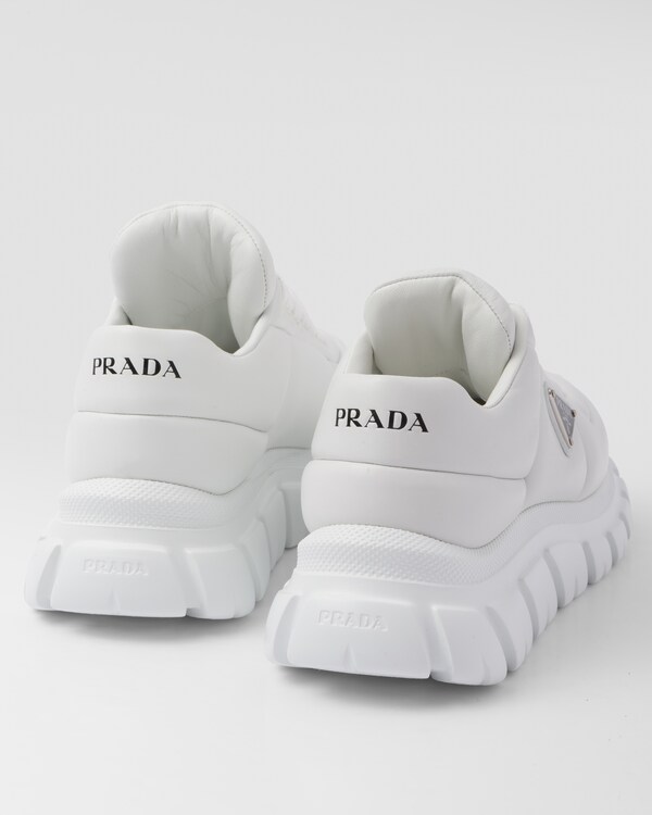 White Padded Nappa Leather Sneakers | PRADA