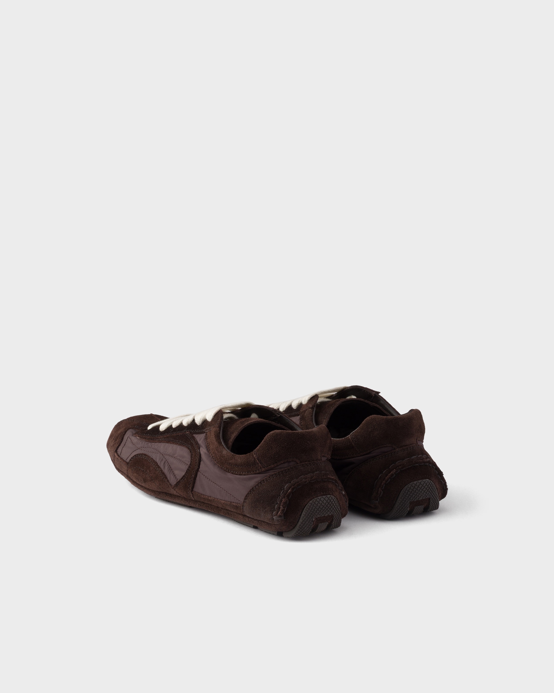 Coffee Montecarlo Re-edition 2005 Suede And Re-nylon Sneakers | PRADA