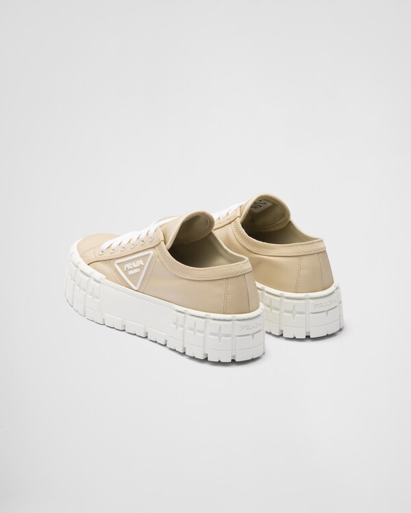 Desert Beige Double Wheel Re-nylon Gabardine Sneakers | PRADA